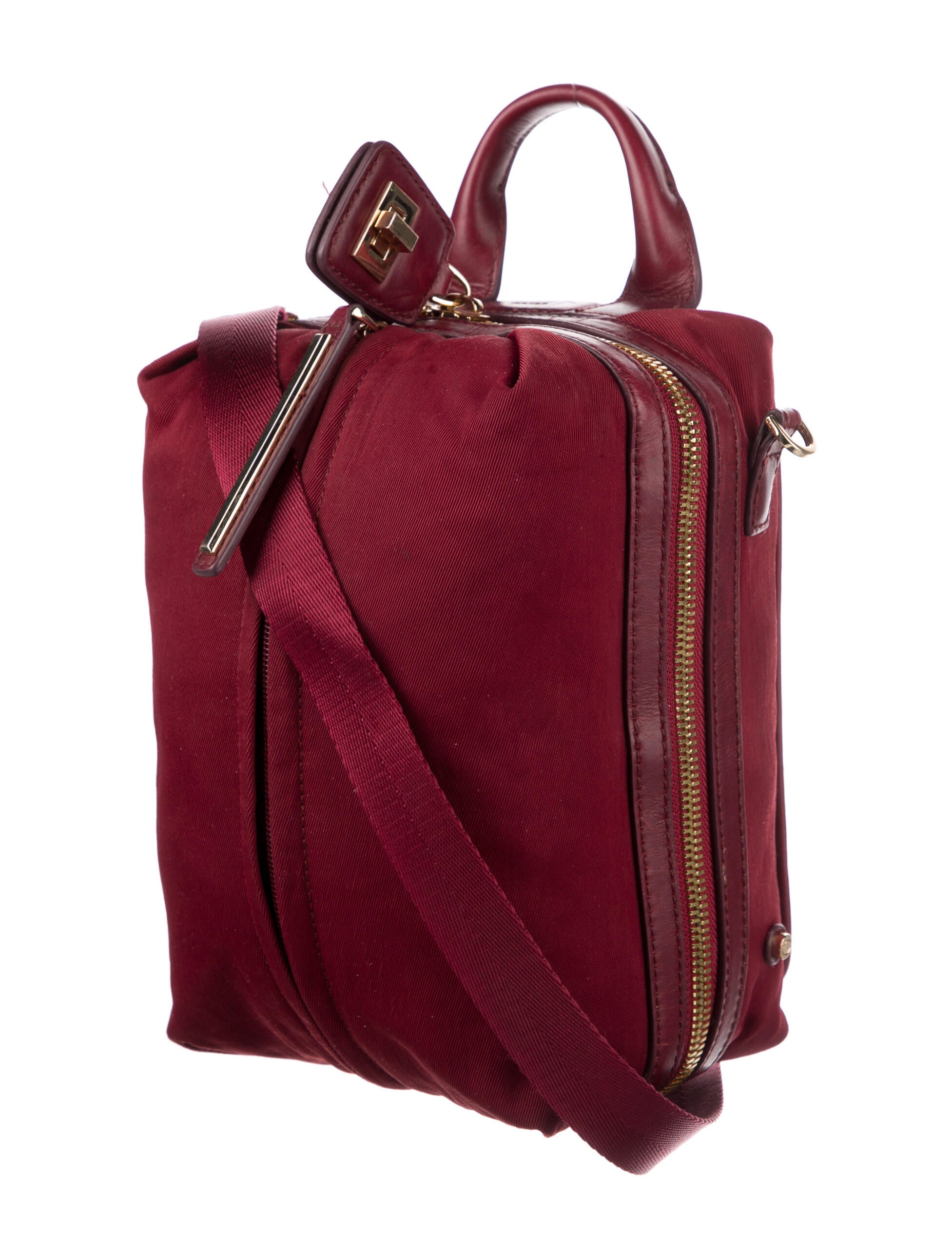 Caraa Leather-Trimmed Crossbody Bag - Burgundy Crossbody Bags, Handbags ...