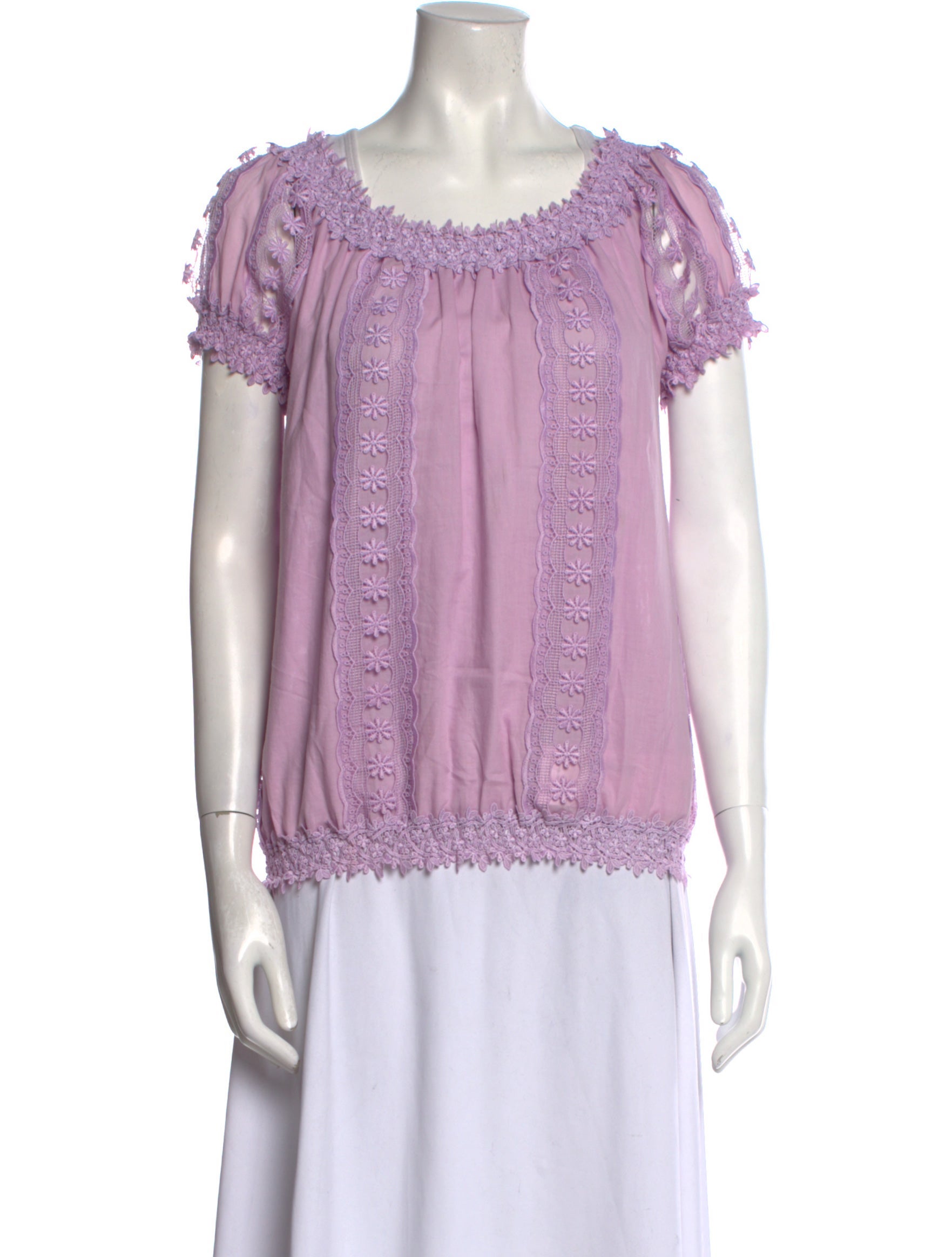 Charo Ruiz Scoop Neck Short Sleeve Blouse - Purple Tops, Clothing ...