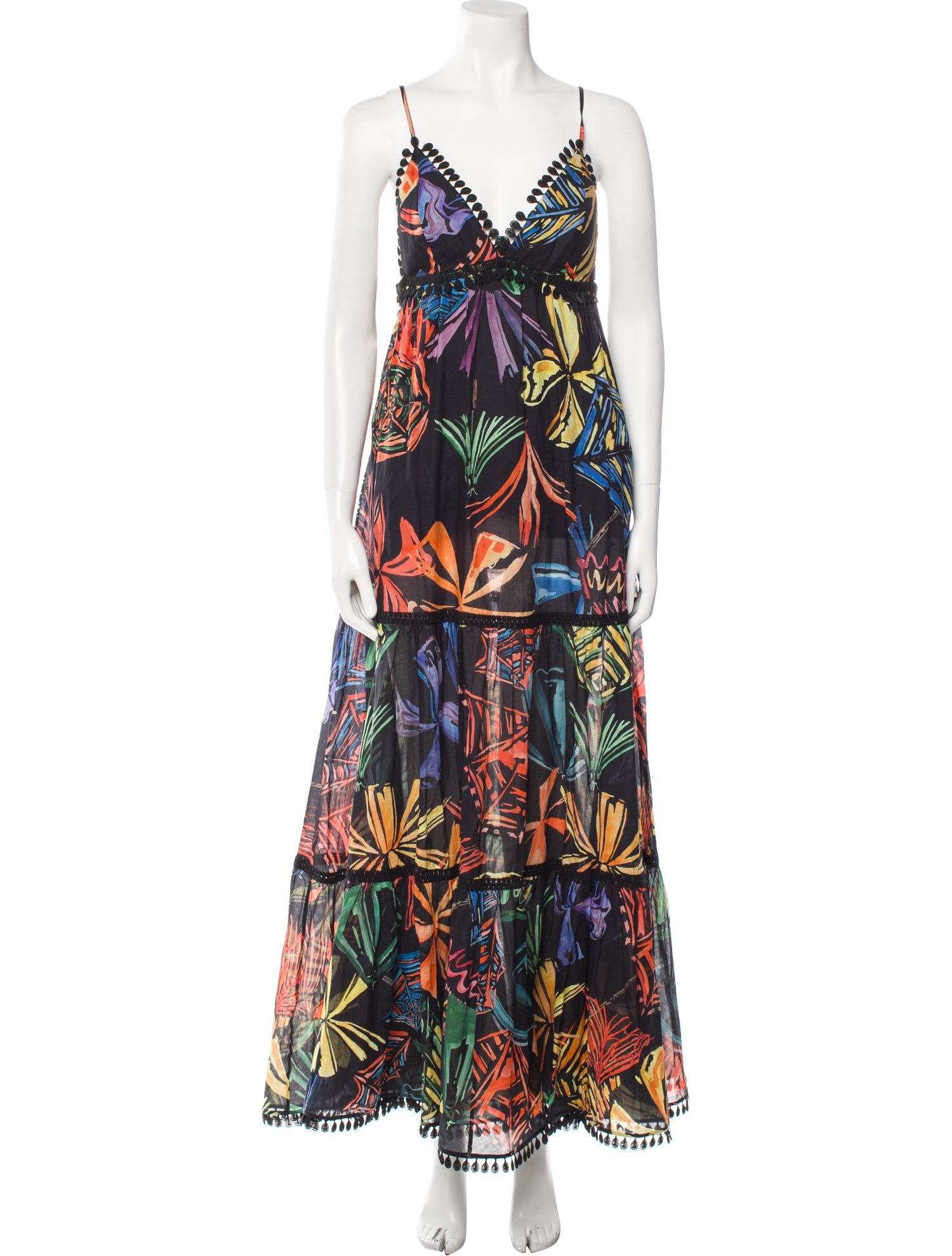 Charo Ruiz Floral Print Long Dress - Black Dresses, Clothing ...