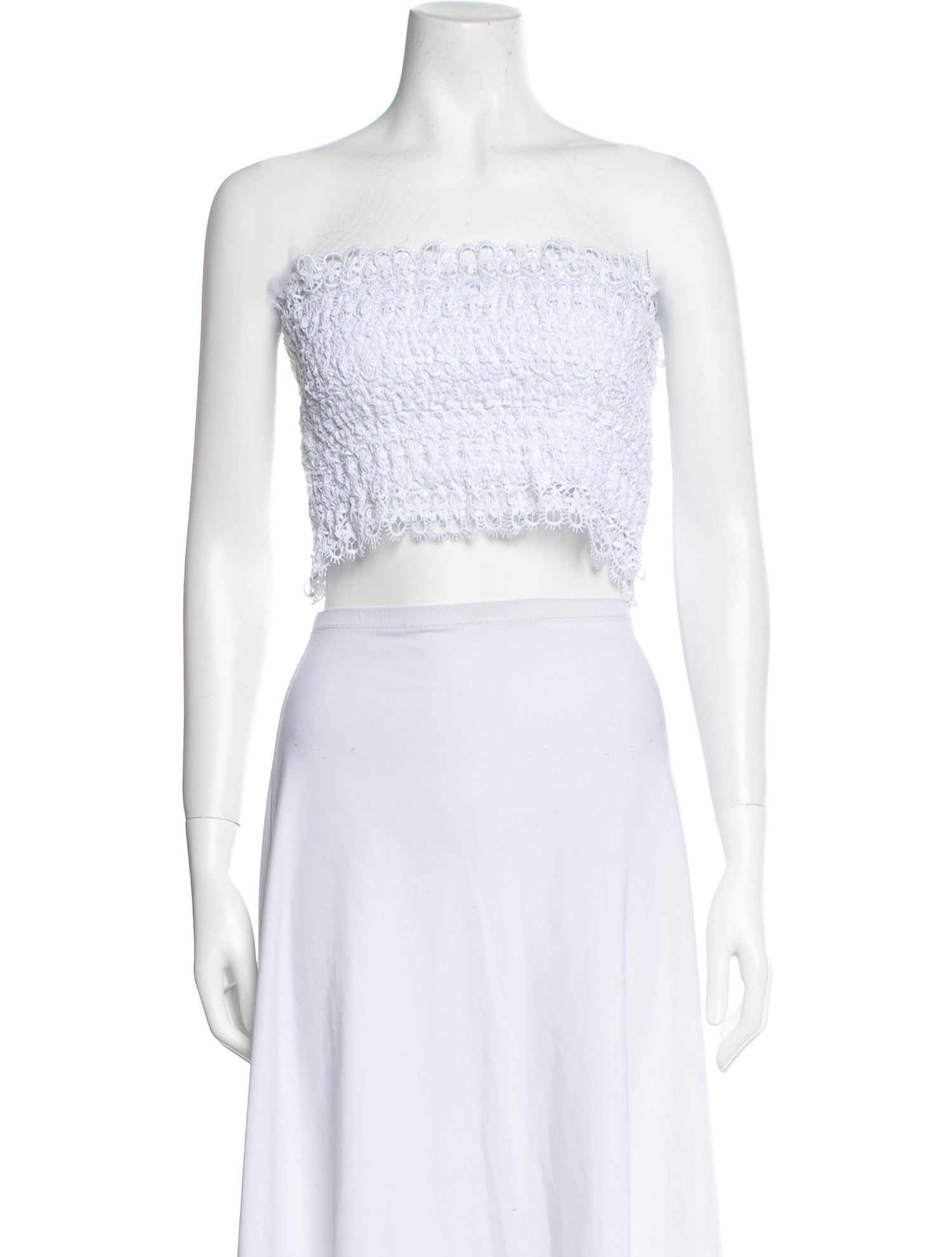 Charo Ruiz Strapless Crop Top - White Tops, Clothing - WCRIZ23626 | The ...