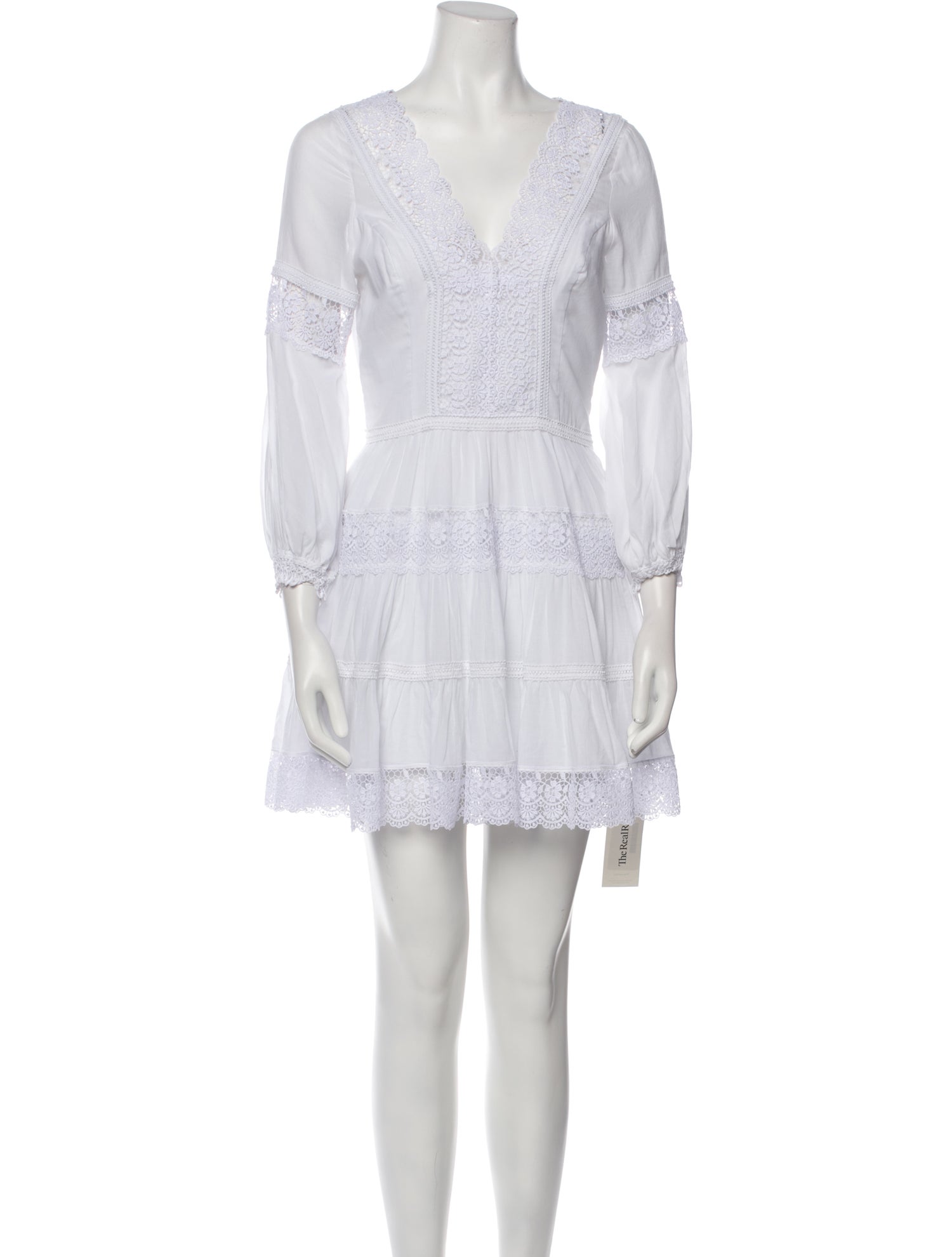 Charo Ruiz V-Neck Mini Dress - White Dresses, Clothing - WCRIZ23769 ...