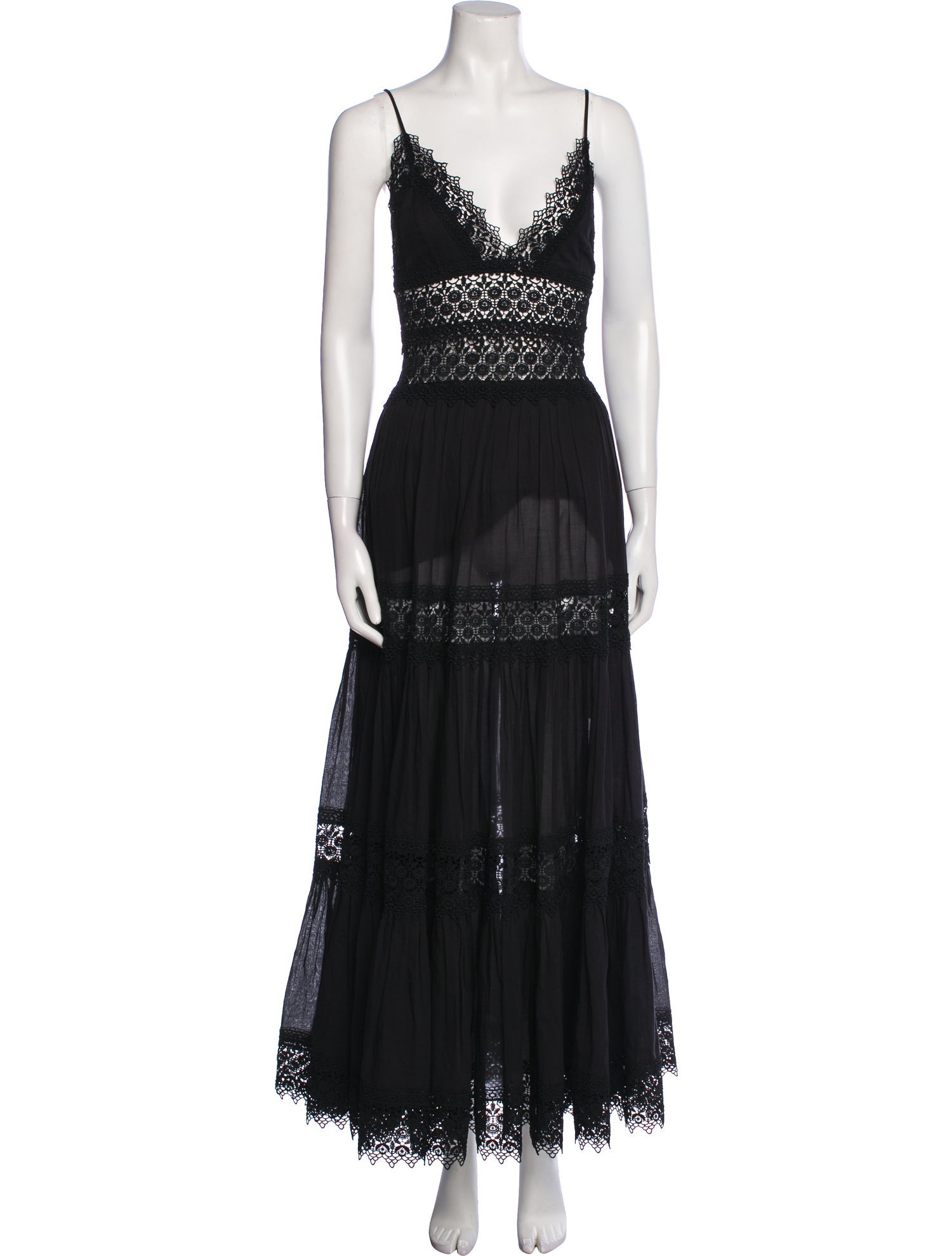 Charo Ruiz Lace Pattern Long Dress - Black Dresses, Clothing ...