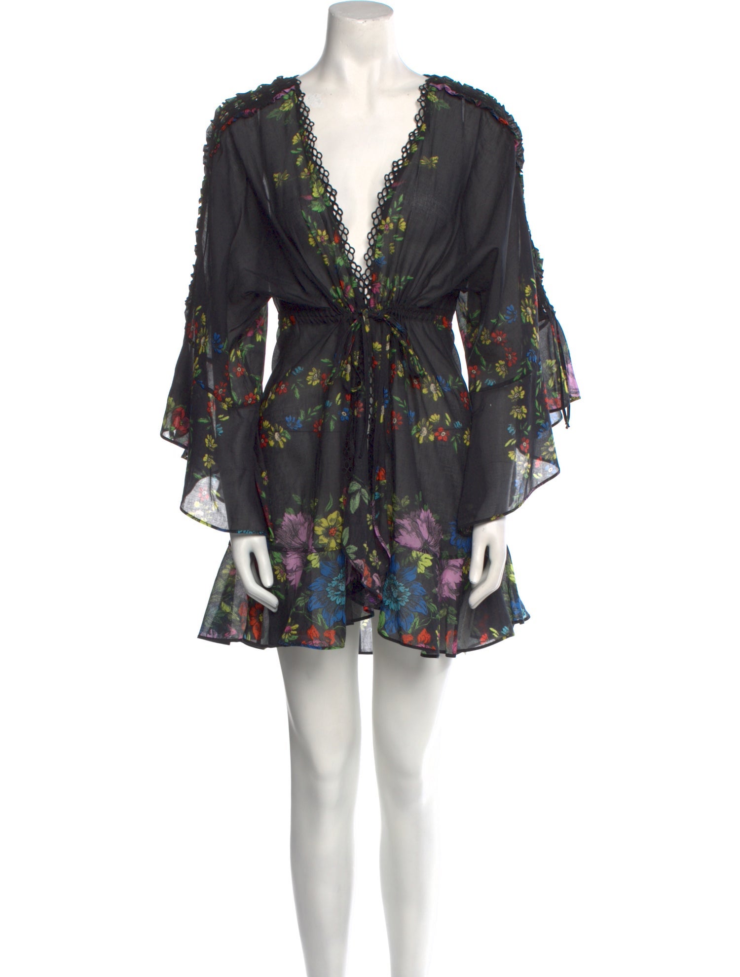 Charo Ruiz Floral Print Mini Dress w/ Tags - Black Dresses, Clothing ...