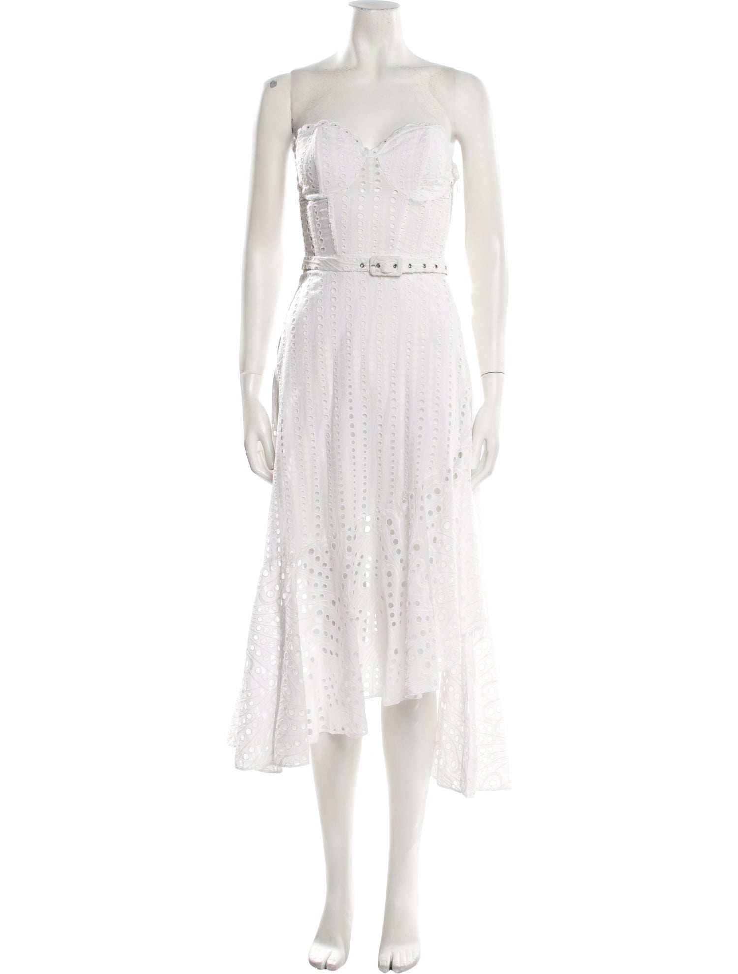 Charo Ruiz Strapless Midi Length Dress - White Dresses, Clothing ...