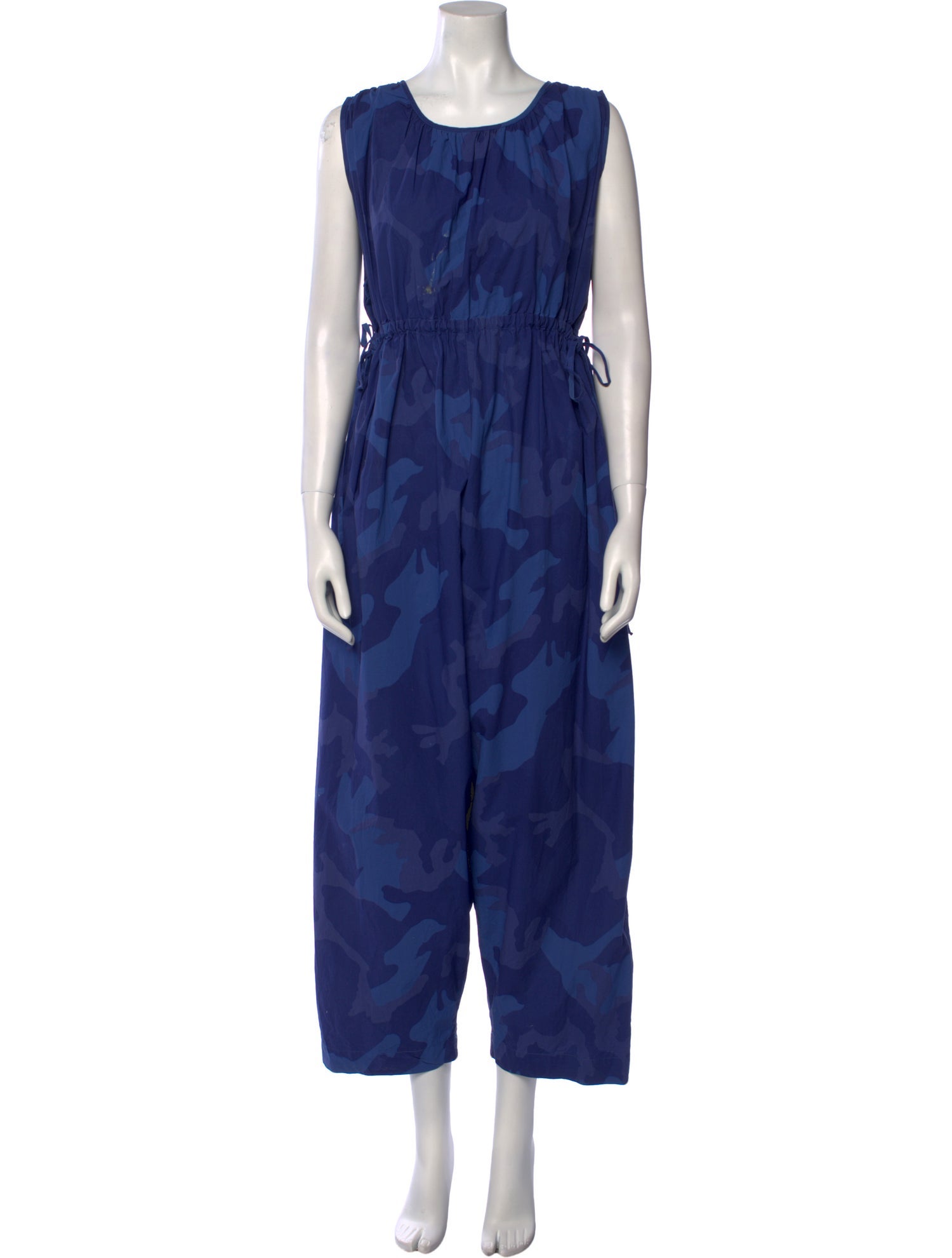 Caron Callahan Printed Scoop Neck Jumpsuit - Blue, 20.5" Rise Jumpsuits ...
