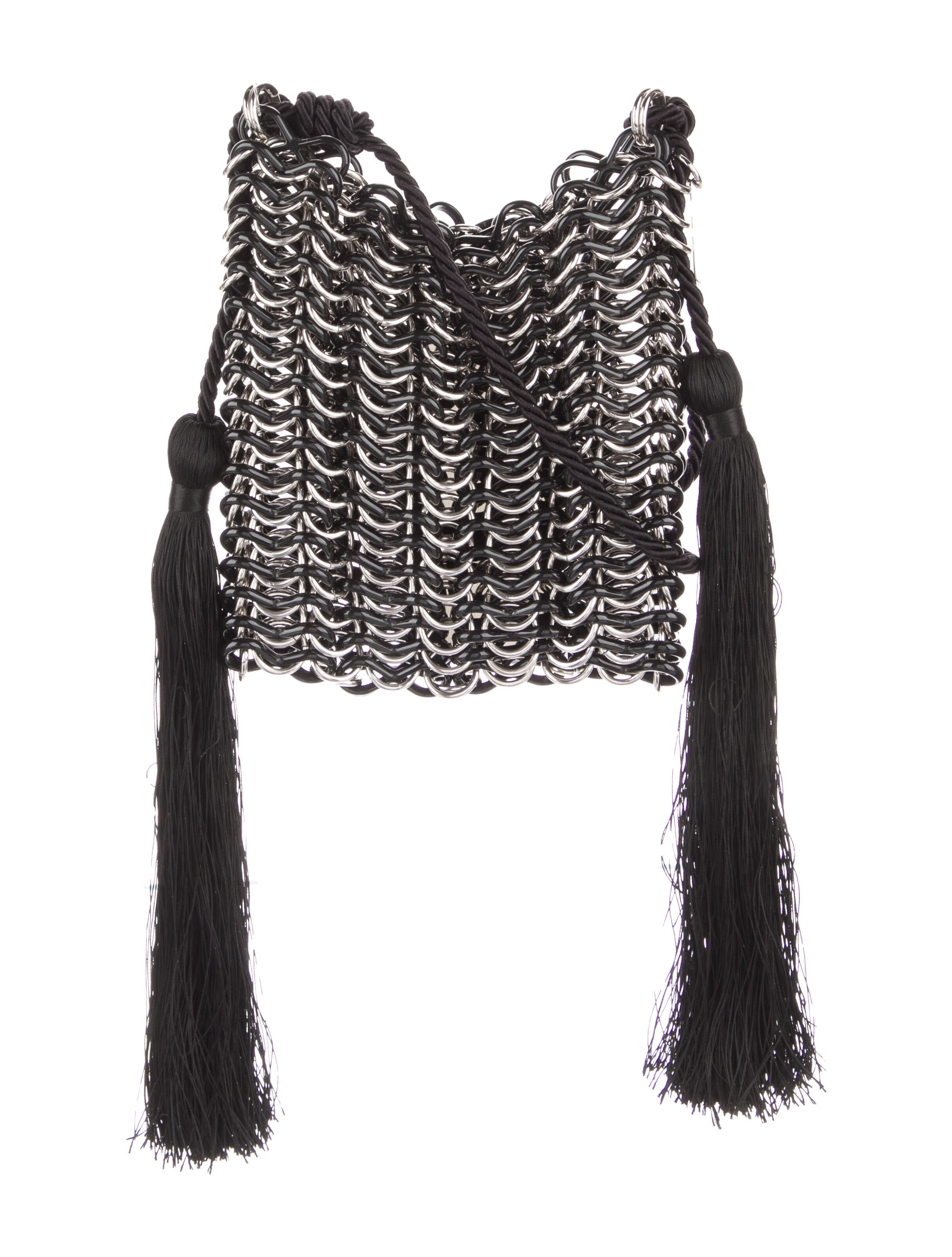 Carolina Santo Domingo Chain-Link Tassel Crossbody Bag - Black ...