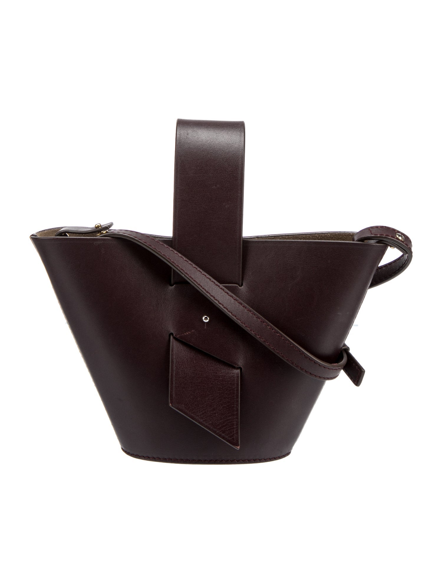 Michael Kors Collection Leather Trimmed Laser Cut Suede Bucket Bag ...