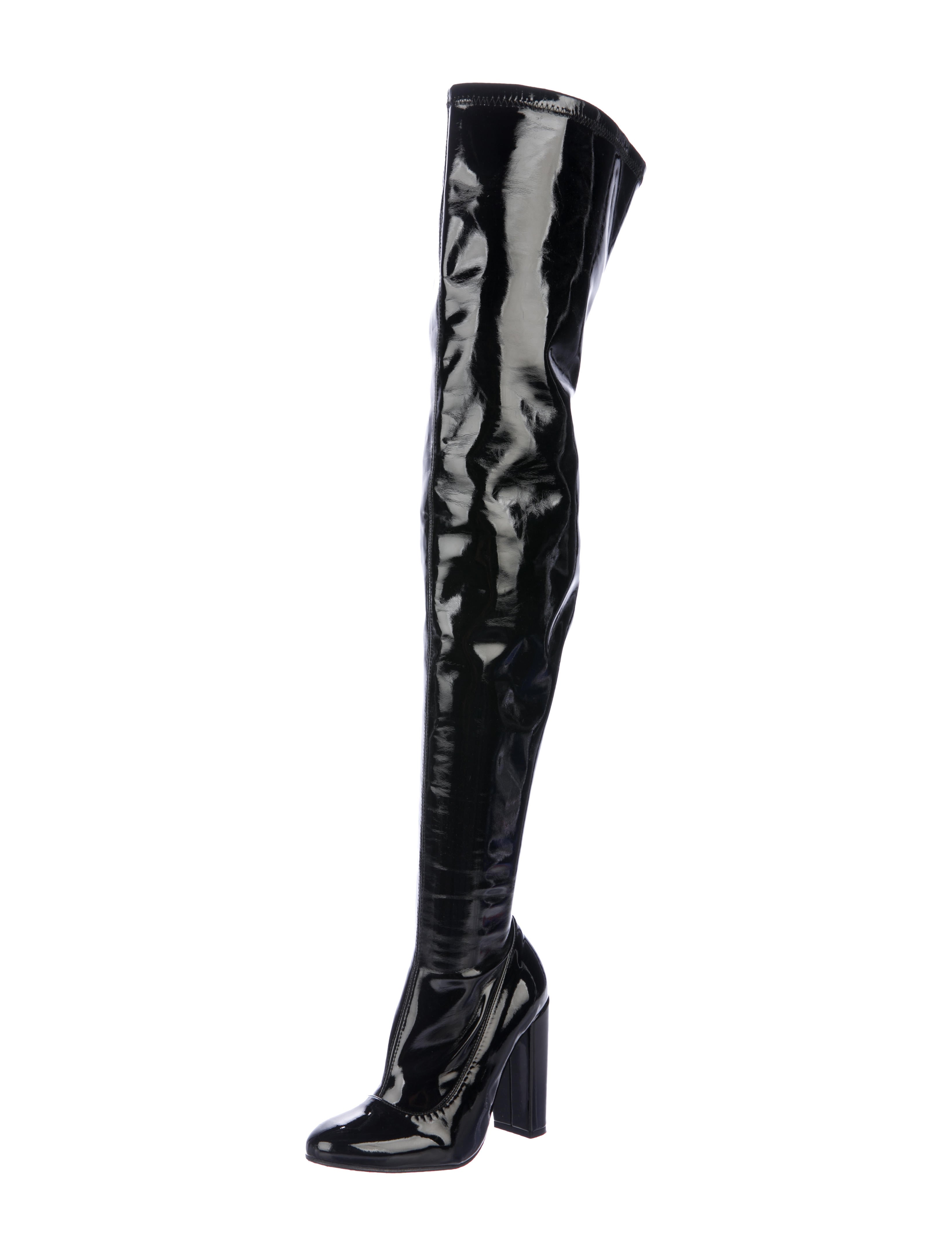 Carvela Patent Leather Thigh-High Boots - Black Boots, Shoes - WCV20069 ...