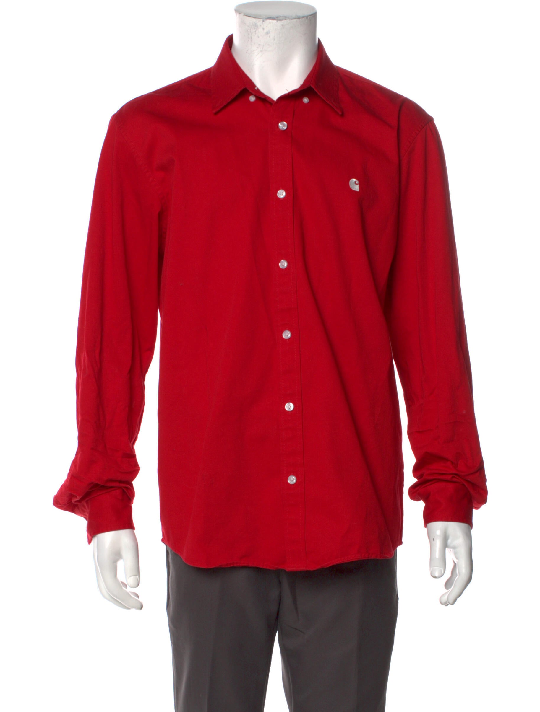 Carhartt Work in Progress Long Sleeve Shirt - Red Casual Shirts ...