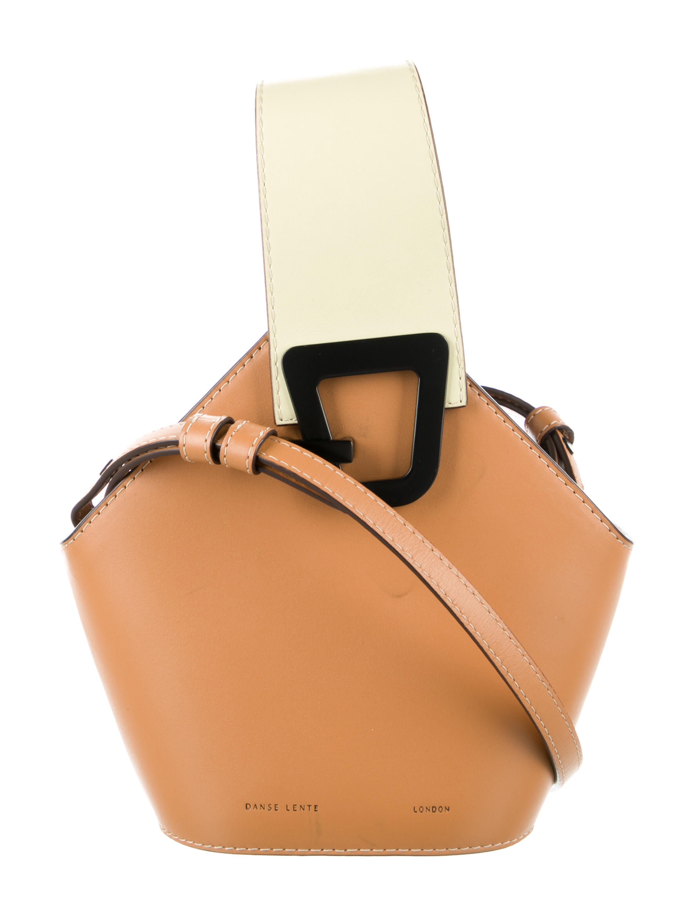 Danse Lente Solid Leather Handle Bag - Brown Handle Bags, Handbags - WDAAS21652 | The RealReal