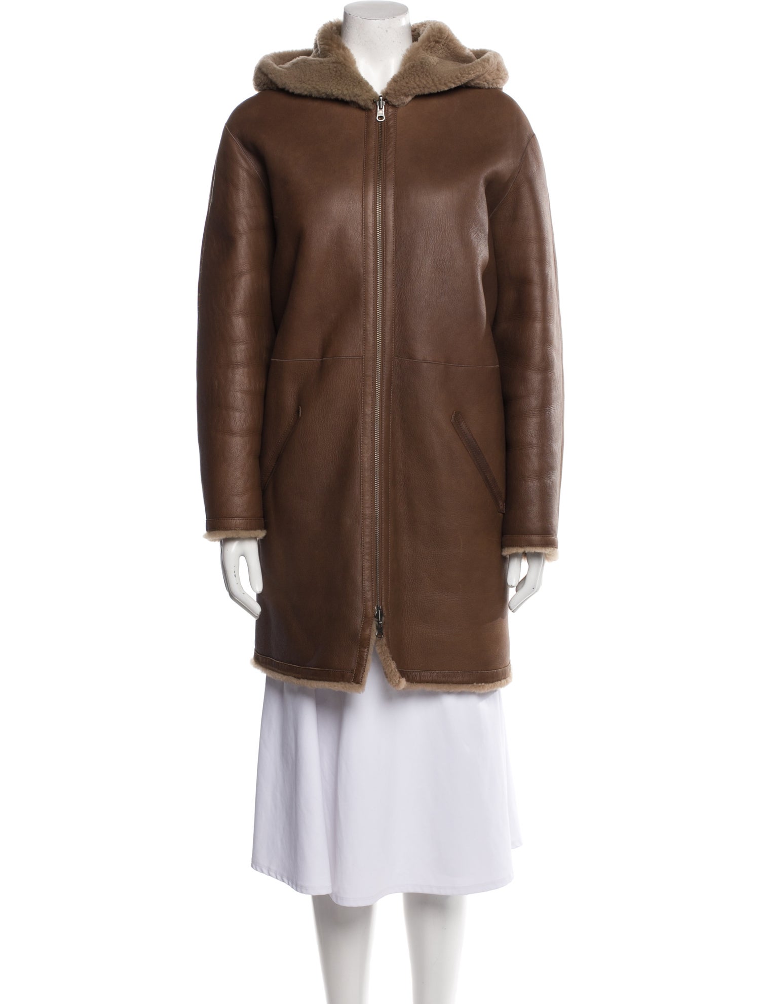 Gerard Darel Eel Skin Faux Fur Coat - Brown Coats, Clothing ...