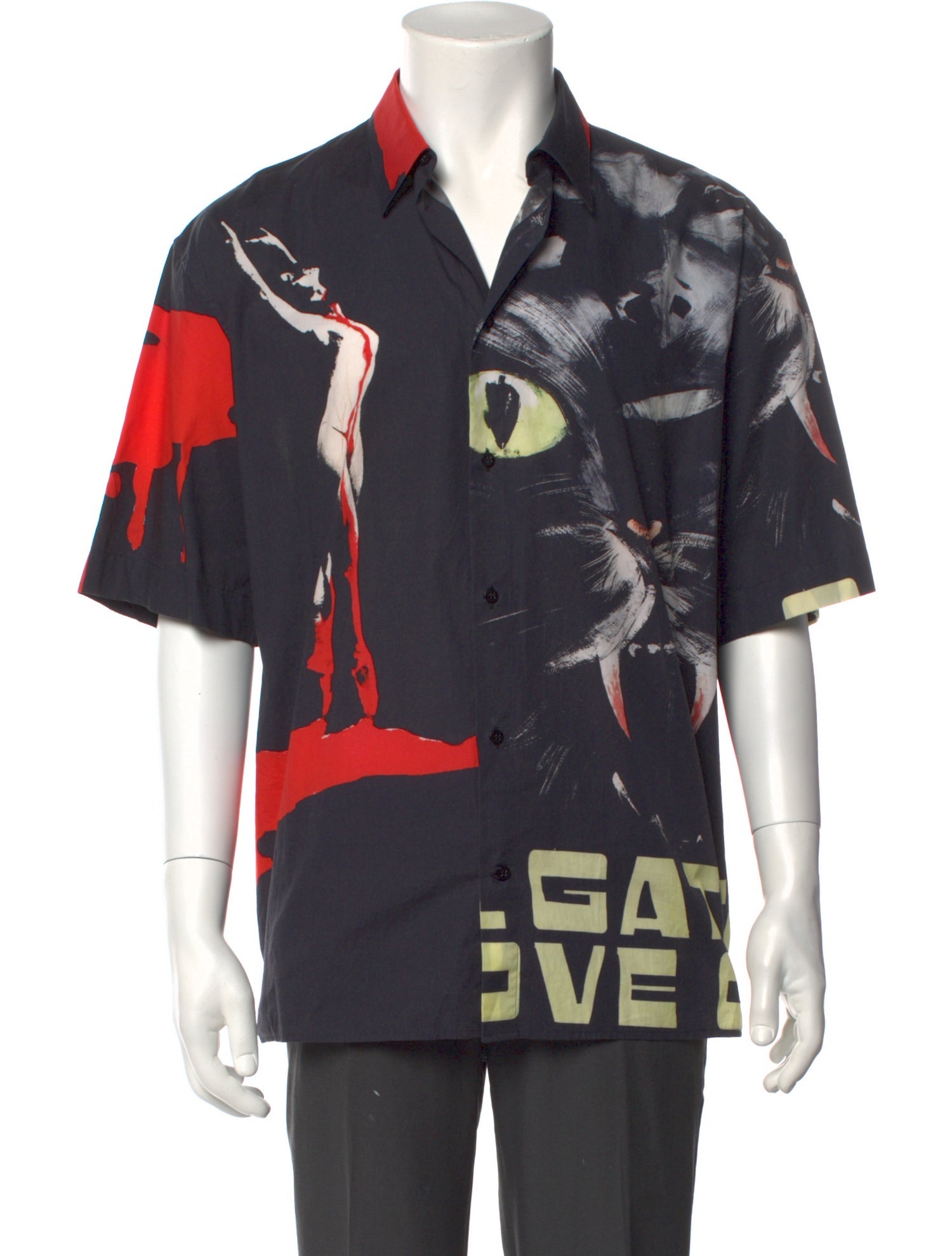 Dario Argento x MSGM Graphic Print Short Sleeve Shirt - Blue Casual Shirts, Clothing ...