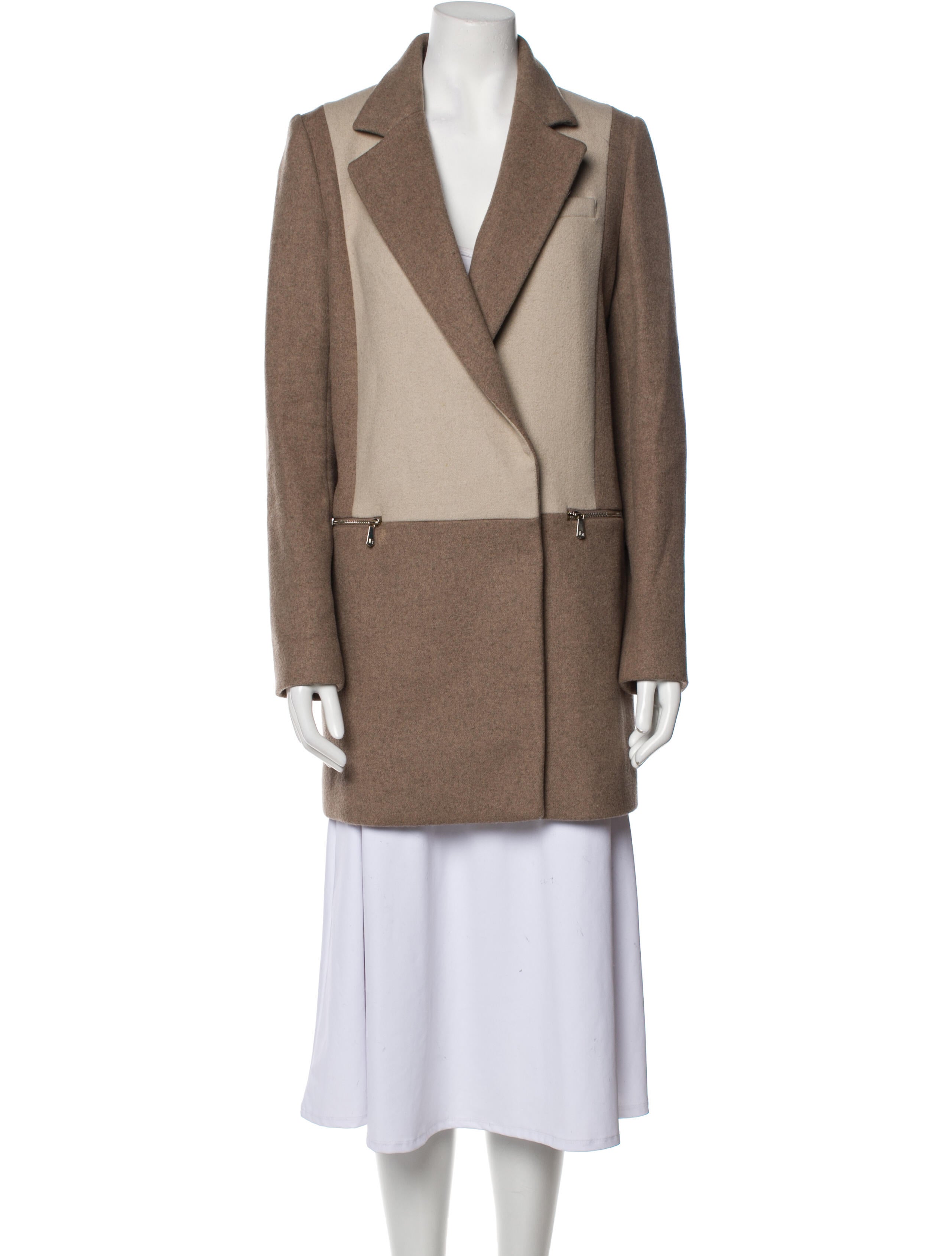 Dawn Levy Colorblock Pattern Coat - Brown Coats, Clothing - WDAWN20503 ...