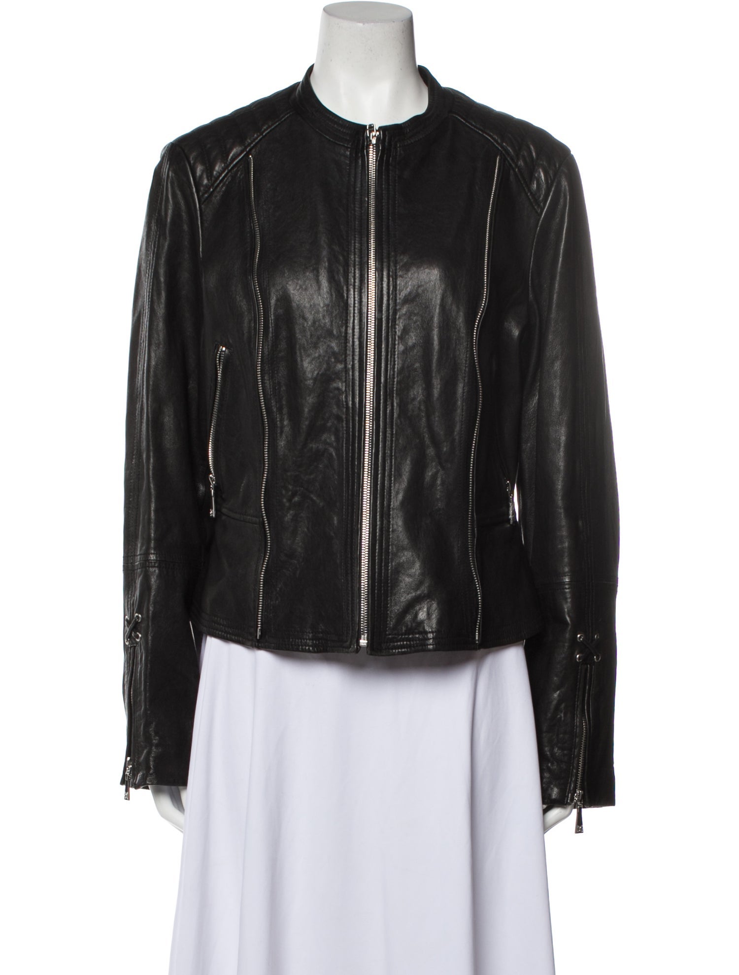Dawn Levy Leather Biker Jacket - Black Jackets, Clothing - WDAWN20770 ...