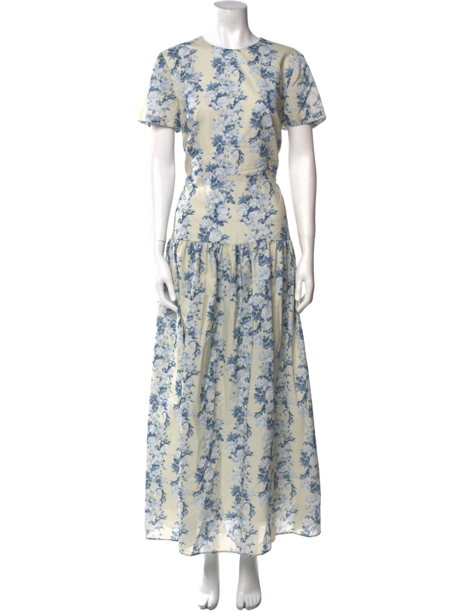 Damaris Bailey Floral Print Long Dress - Blue Dresses, Clothing ...