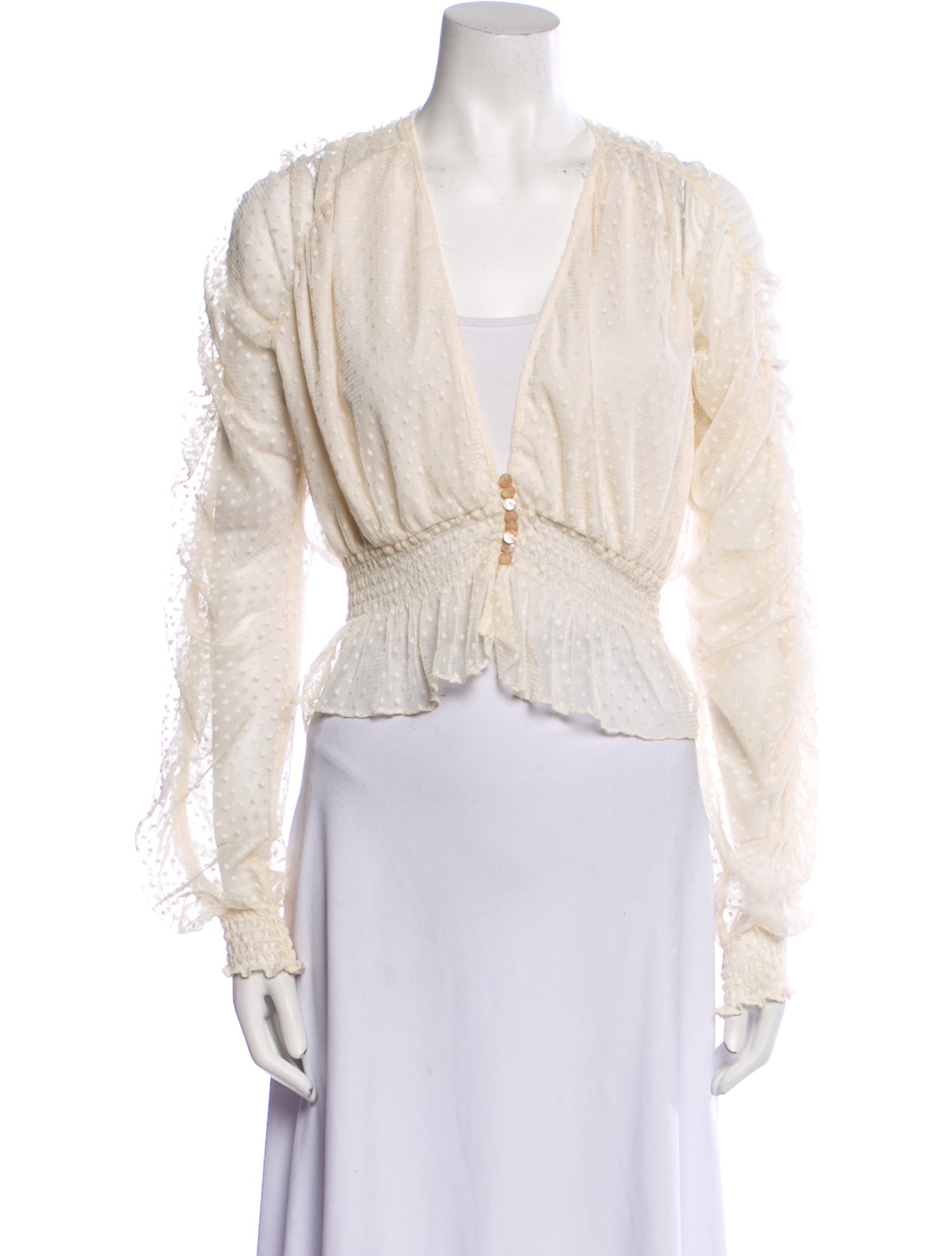 Divine Heritage V-Neck Long Sleeve Crop Top - Neutrals Tops, Clothing ...