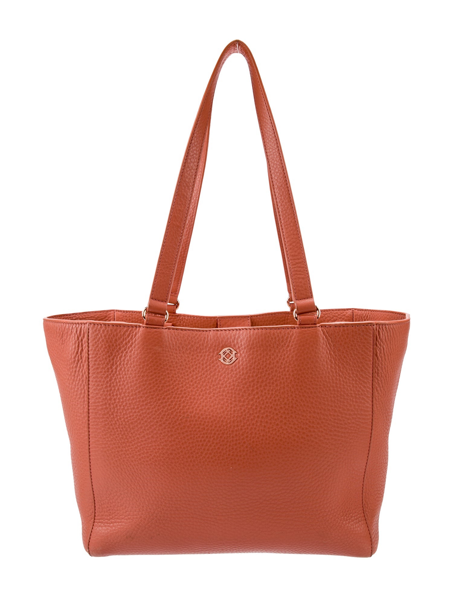 Dagne Dover Leather Logo Bag Orange Shoulder Bags Handbags Wddao21572 The Realreal