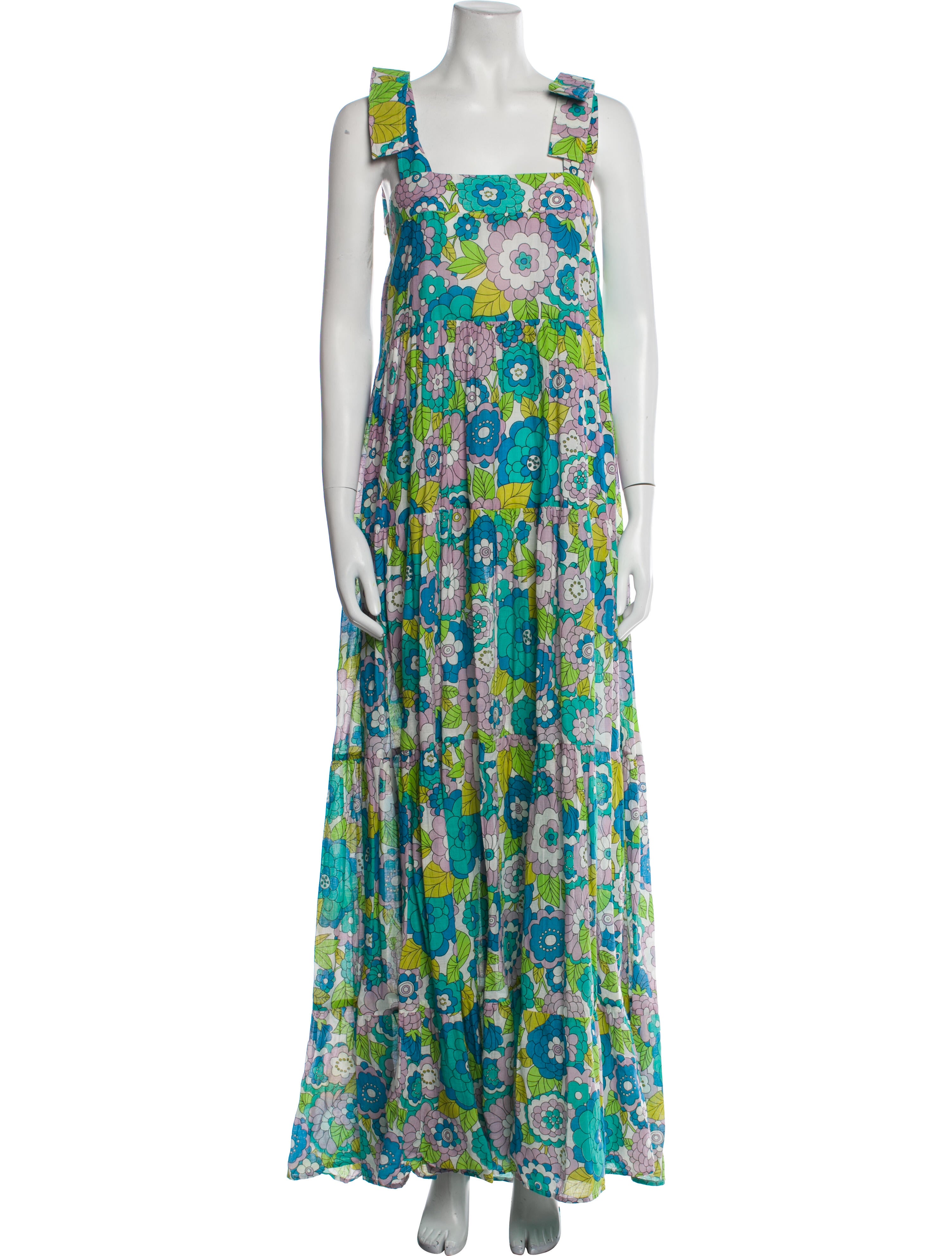 Dodo Bar Or Floral Print Long Dress - Blue Dresses, Clothing ...