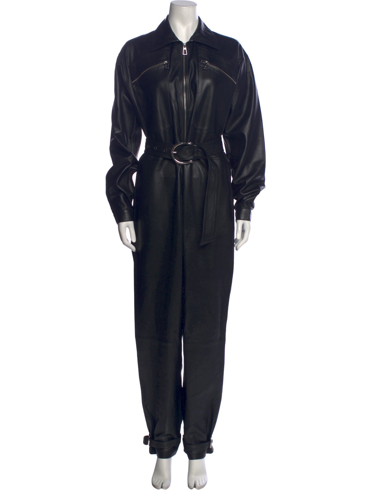 Dodo Bar Or Leather Jumpsuit - Black, 13.25" Rise Jumpsuits and Rompers ...