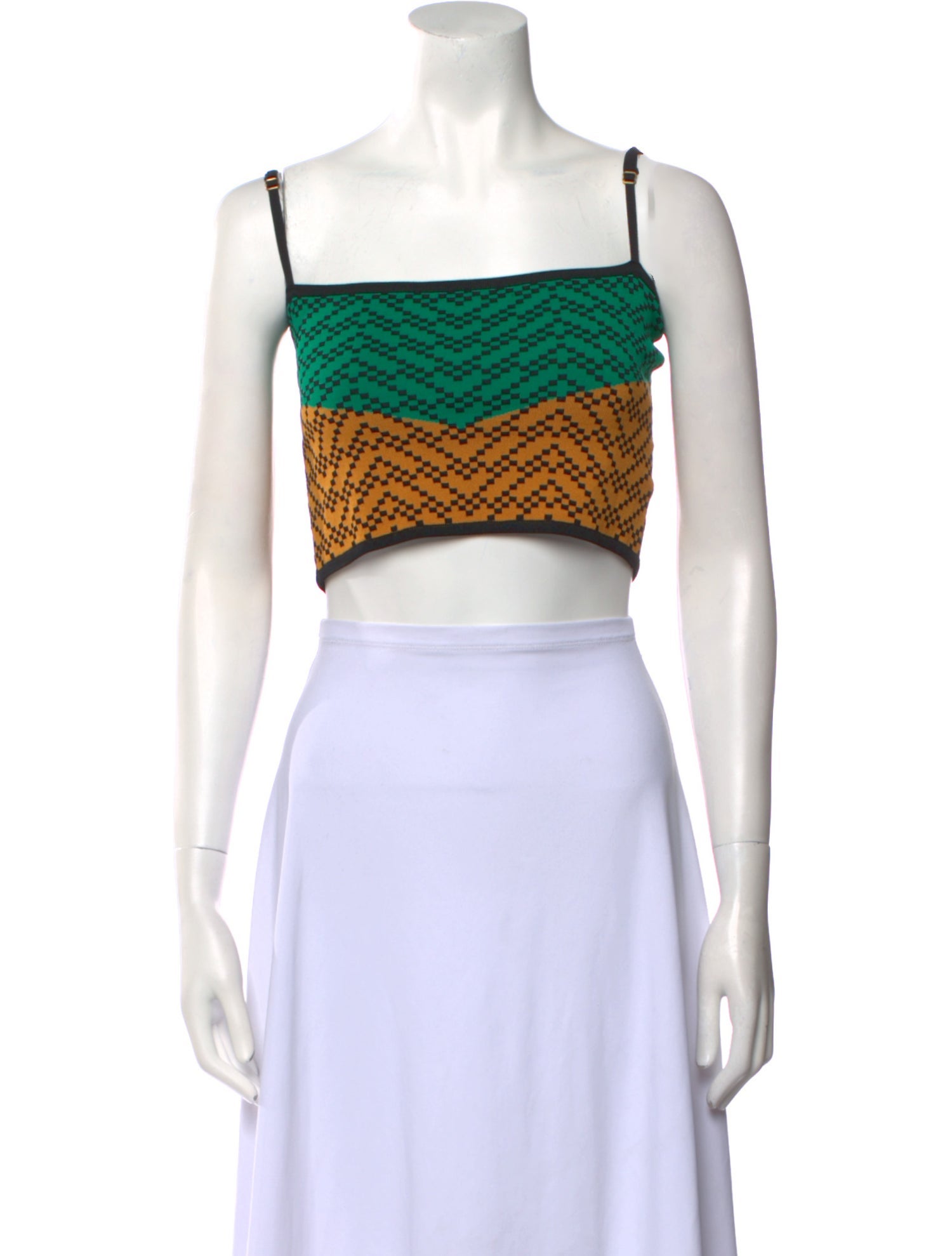 Dodo Bar Or Striped Square Neckline Crop Top - Orange Tops, Clothing ...