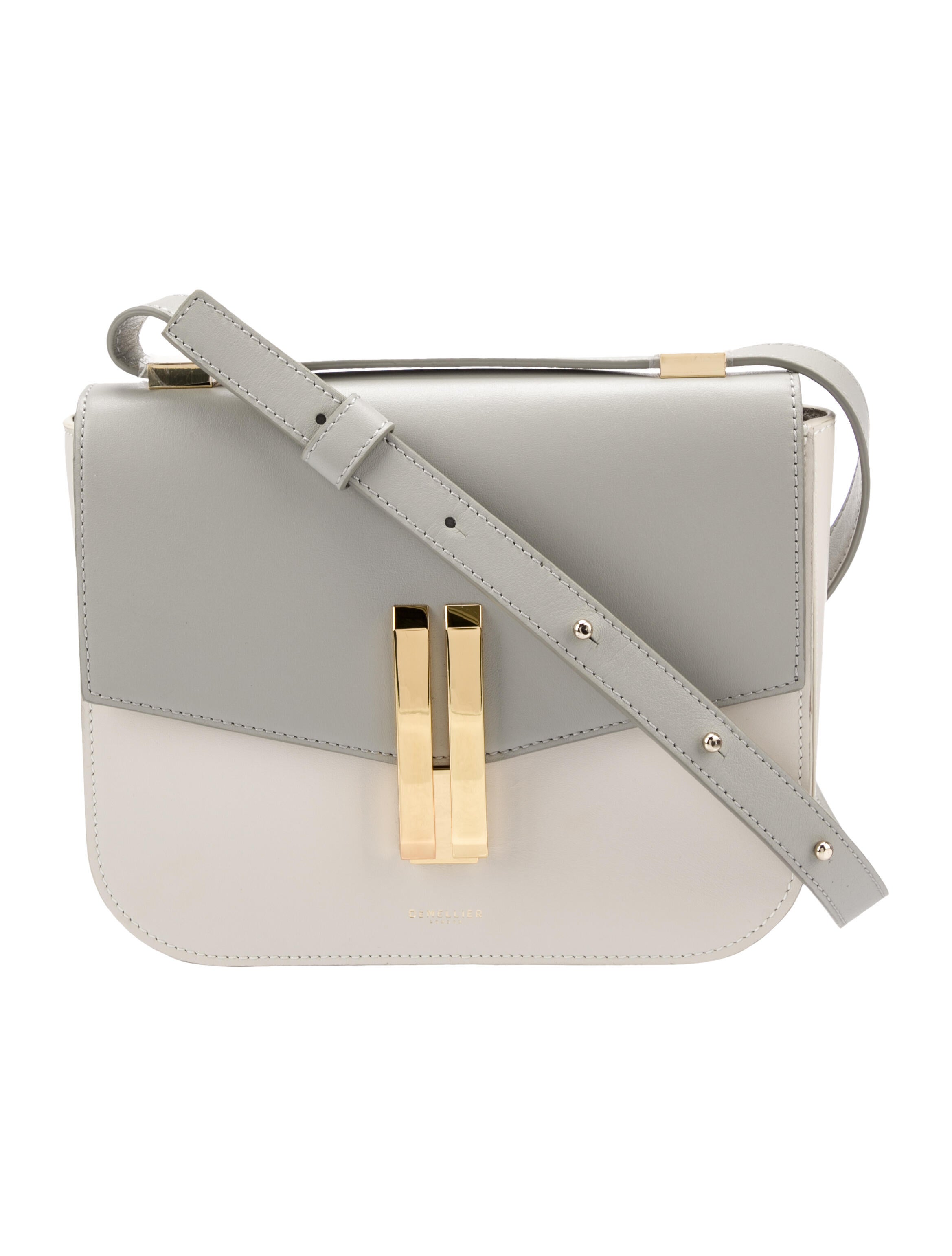 DeMellier Smooth Leather Shoulder Bag - Grey Shoulder Bags, Handbags ...
