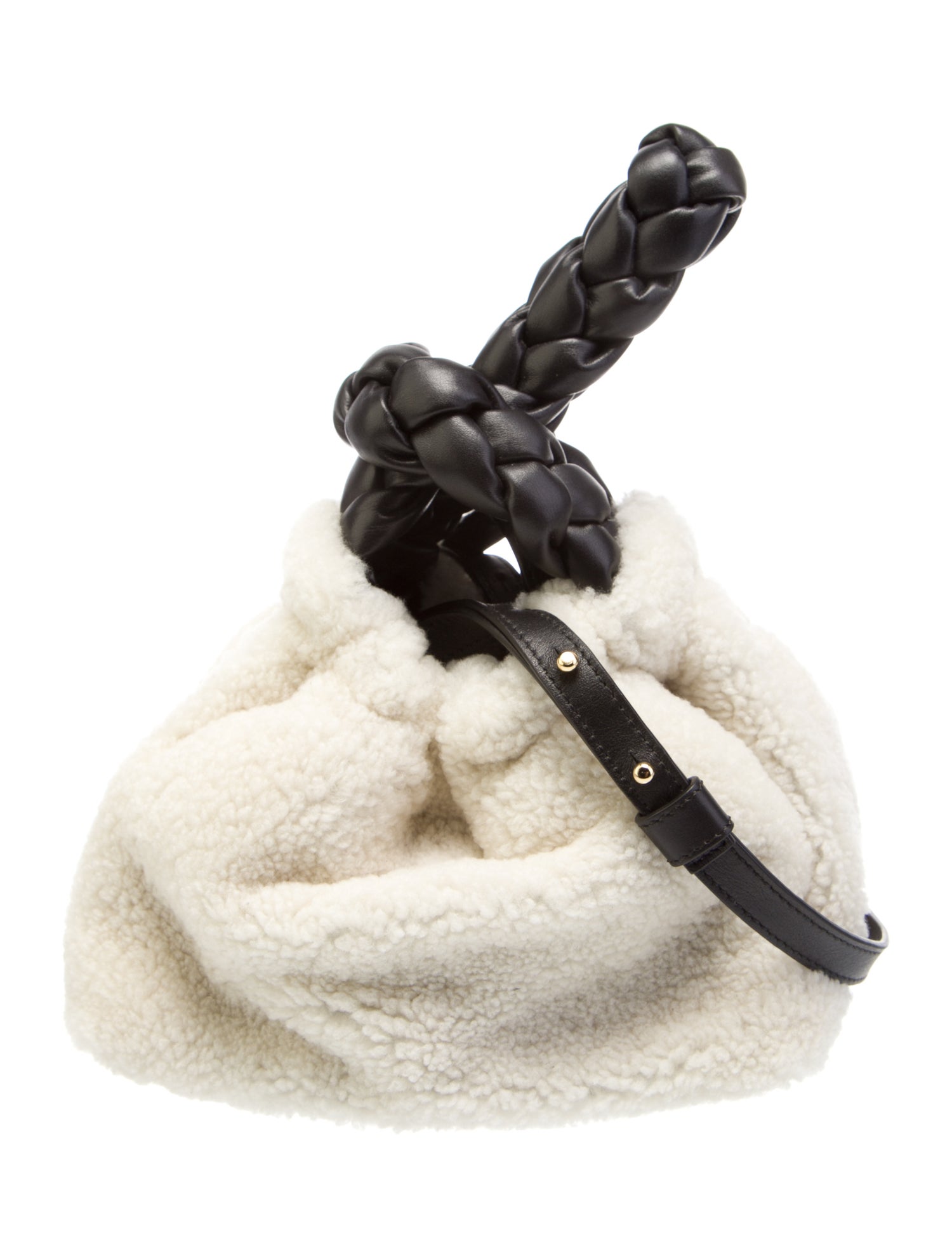 DeMellier Shearling Bucket Bag - Black Mini Bags, Handbags - WDEME21787 ...