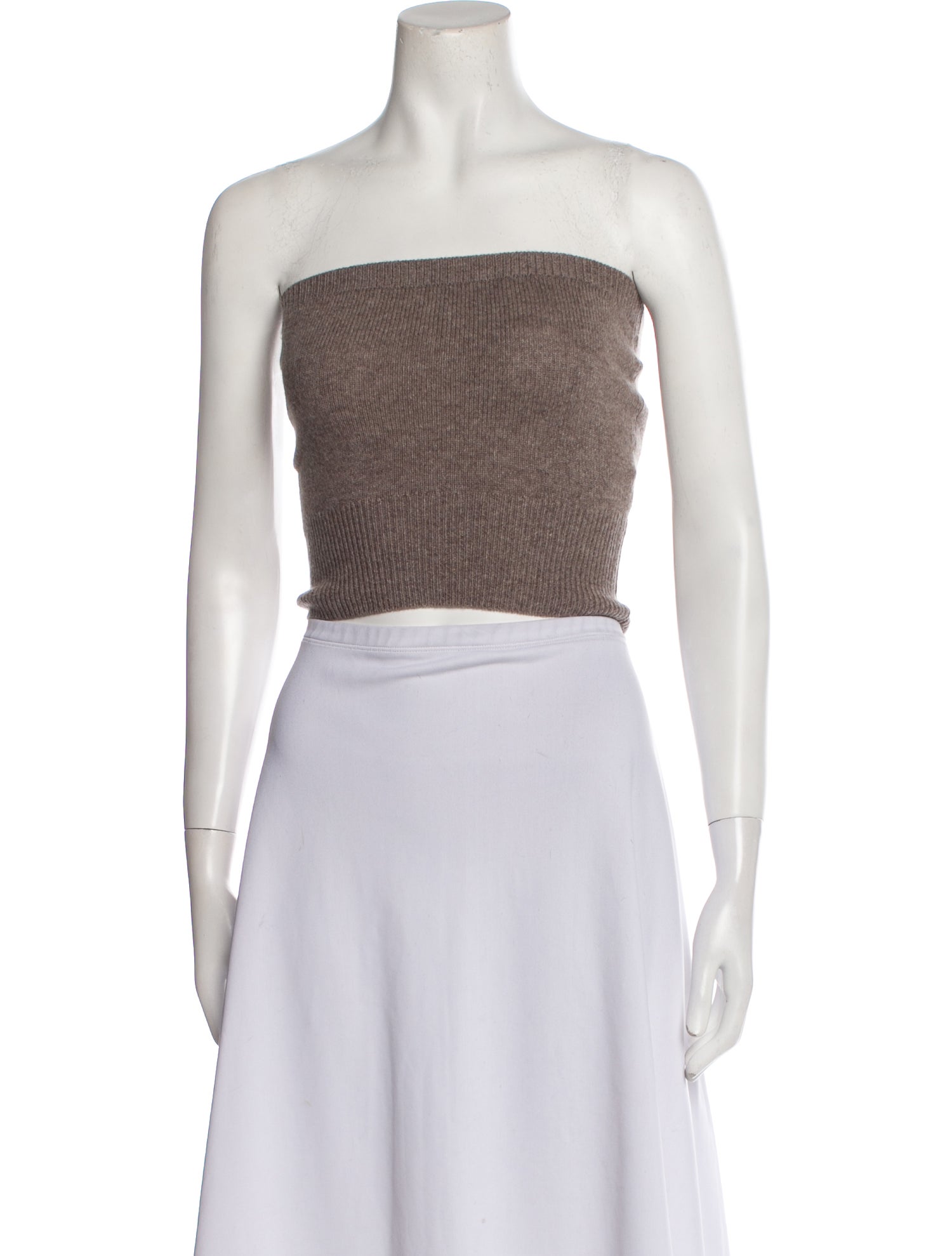 Deveaux Merino Wool Strapless Sweater - Brown Knitwear, Clothing ...