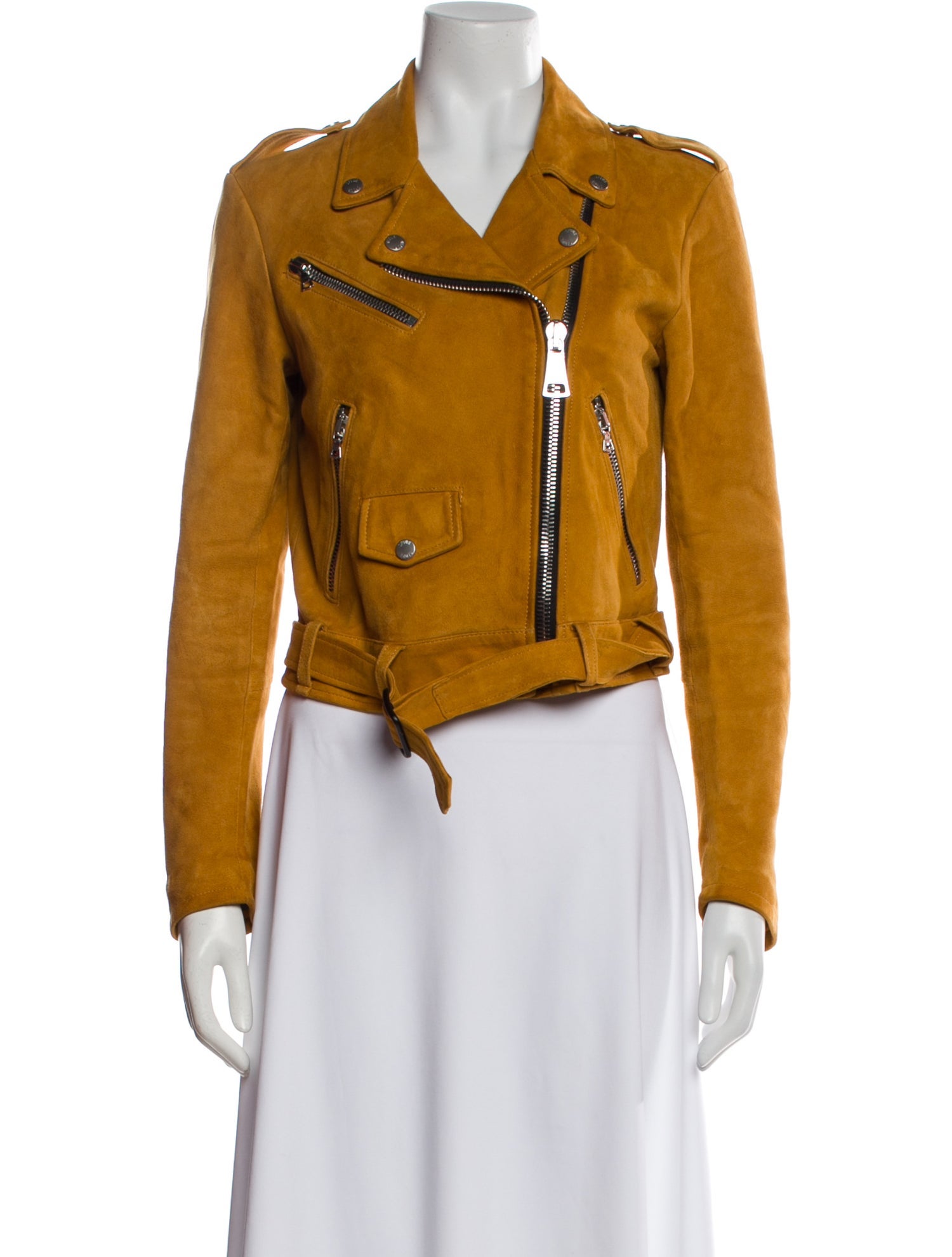 Dfour Suede Biker Jacket - Yellow Jackets, Clothing - WDFRP20004 | The ...
