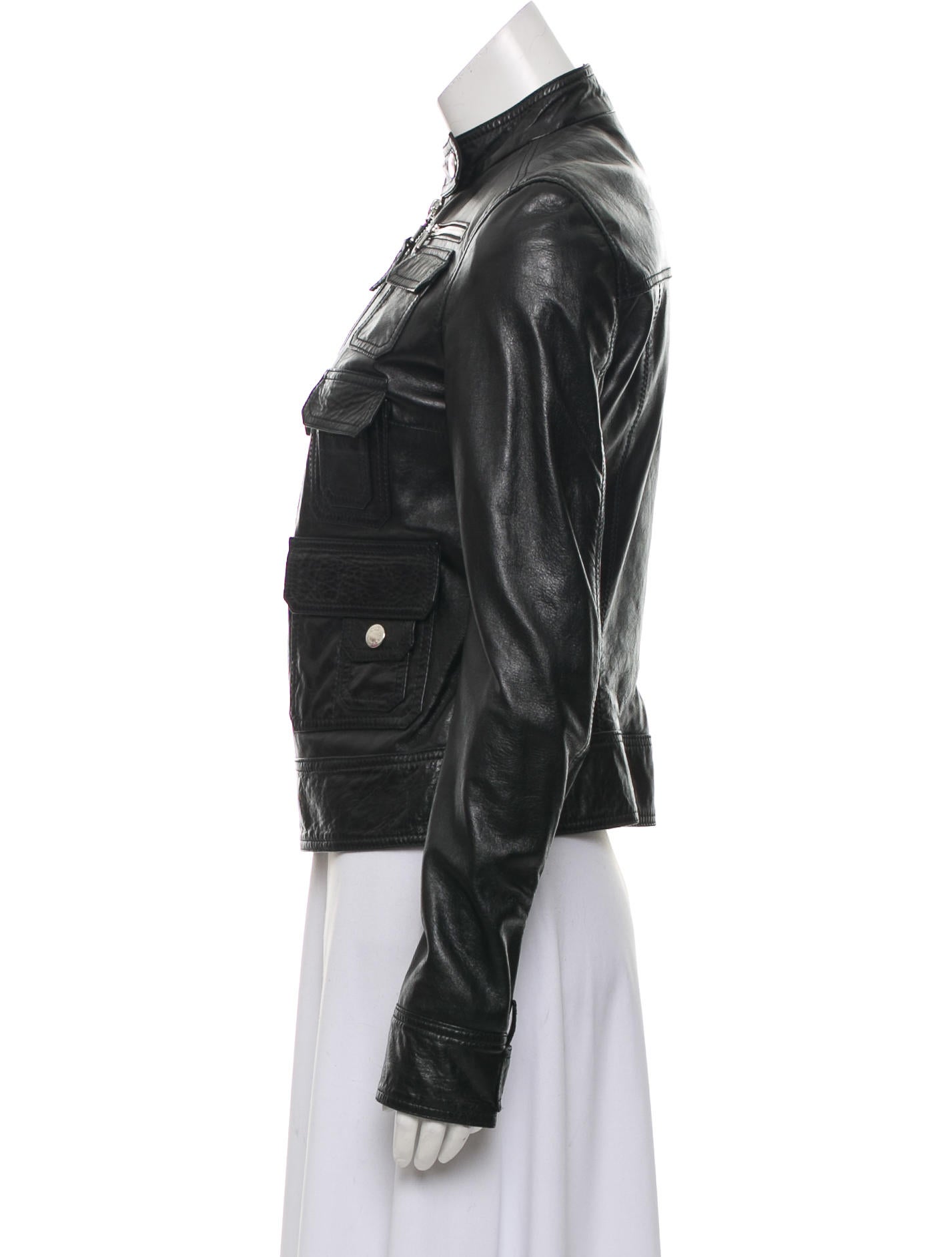 D&G Leather Zip-Up Jacket - Black Jackets, Clothing - WDG48732 | The ...