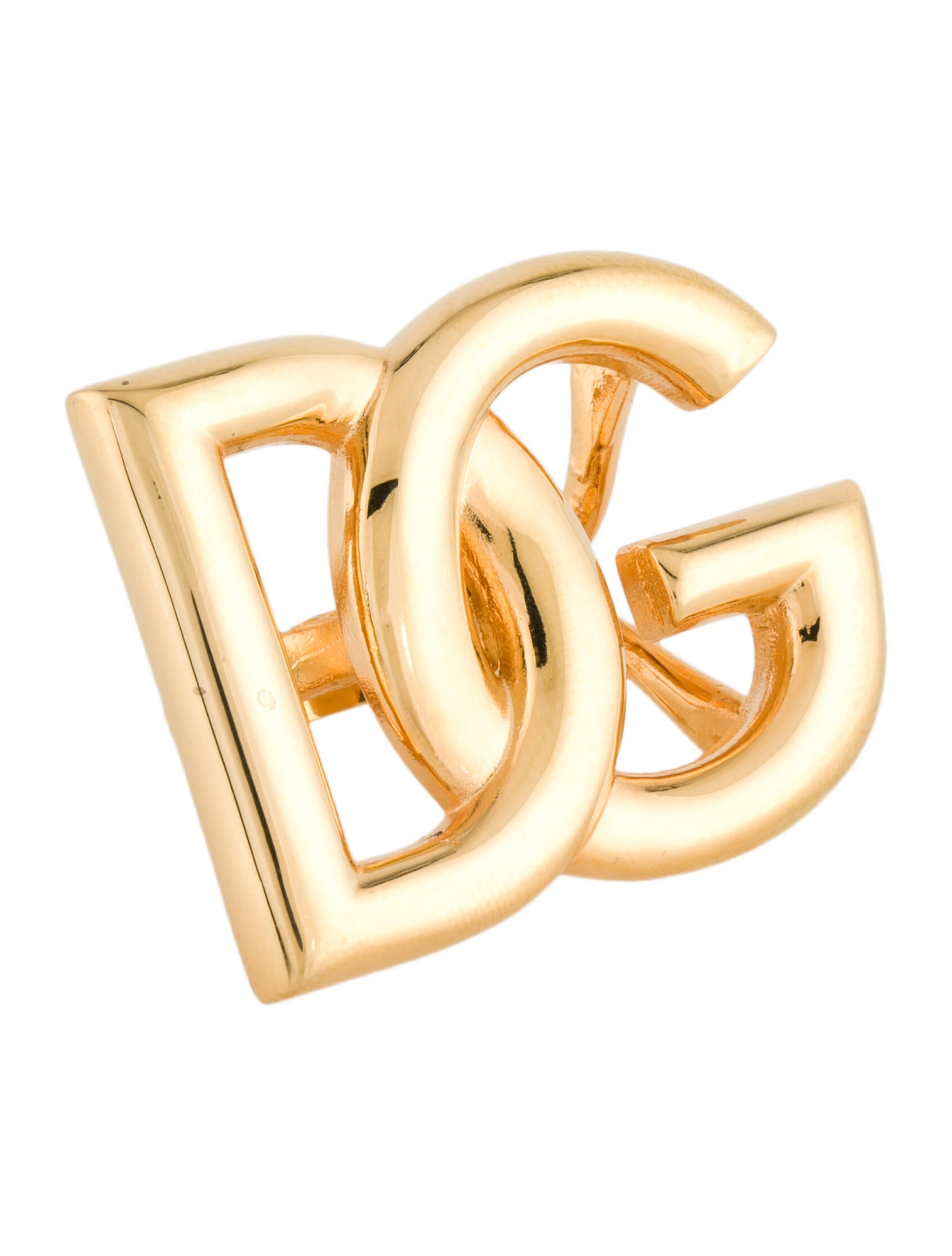 D&G Logo Signet Ring - Gold-Tone Metal Signet Ring, Rings - WDG90460 ...