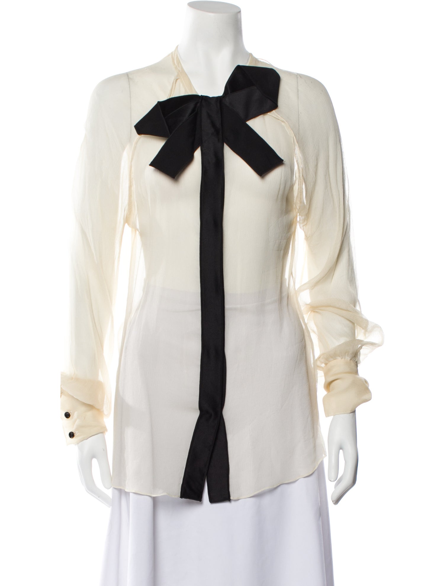 D&G Off-The-Shoulder Long Sleeve Blouse - Neutrals Tops, Clothing - WDG91154 | The RealReal