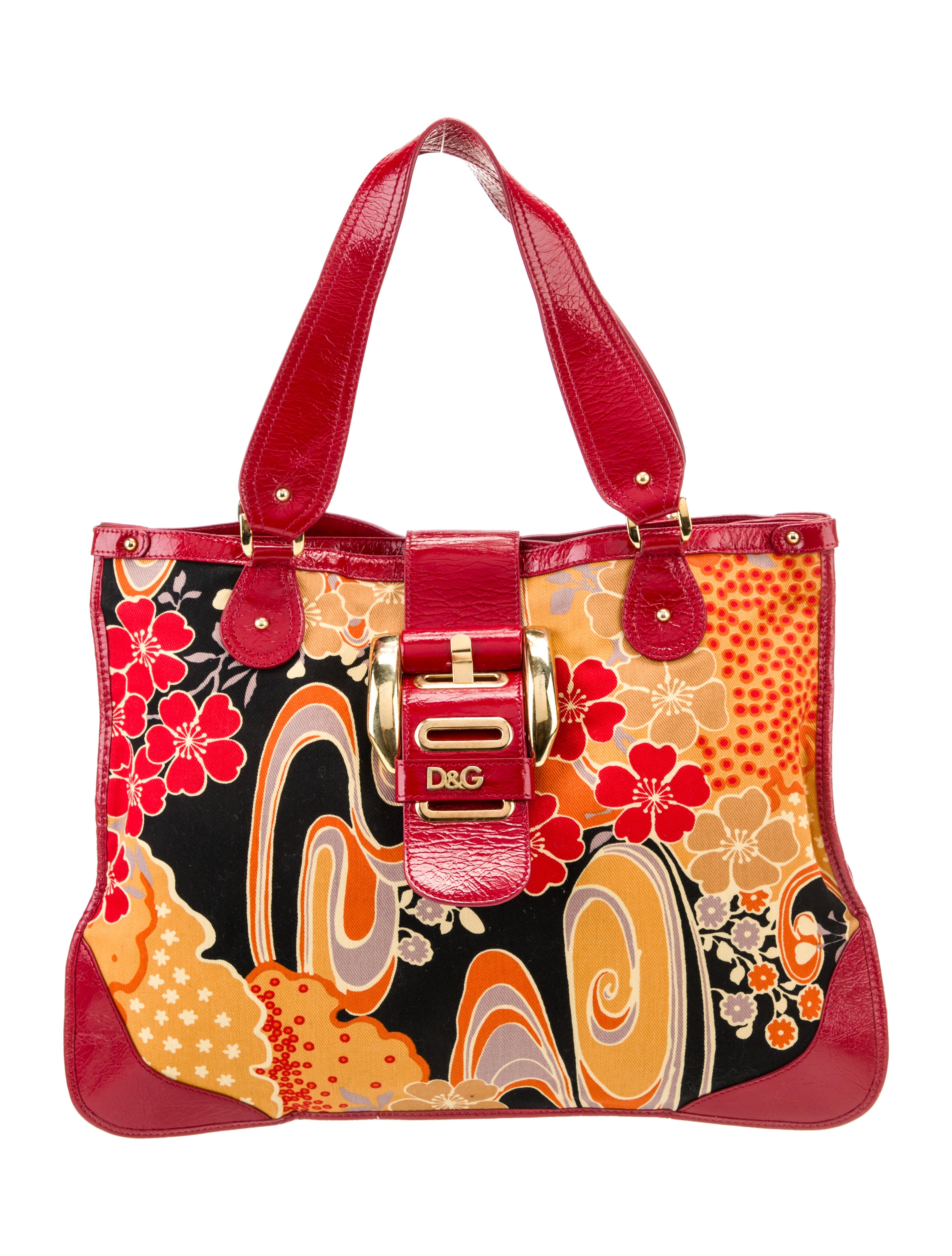 D&G Leather Trim Canvas Tote Bag - Red Totes, Handbags - WDG94553 | The ...