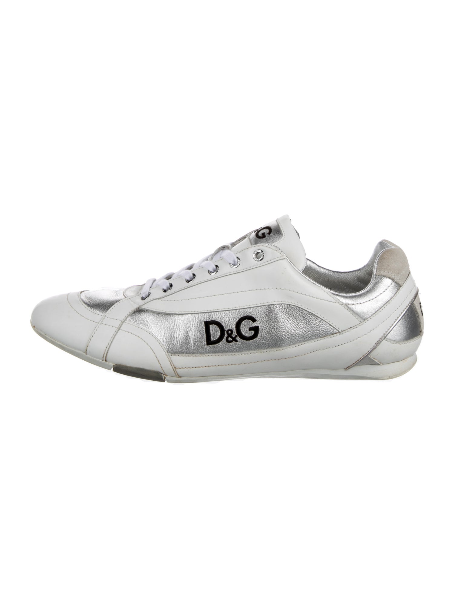 D&G Leather Printed Sneakers - Silver Sneakers, Shoes - WDG98880 | The ...