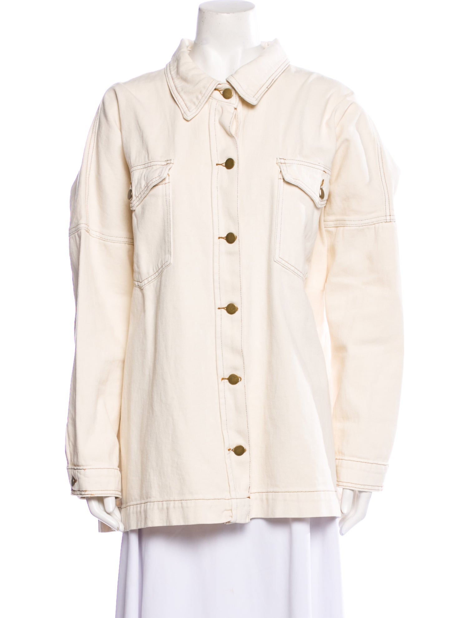 Dissh Long Sleeve Button-Up Top - Neutrals Tops, Clothing - WDHIS22279 ...