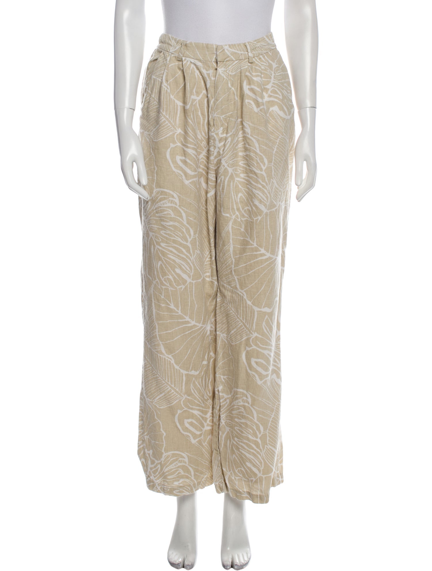 Dissh Printed Wide Leg Pants - Neutrals, 11.75" Rise Pants, Clothing ...