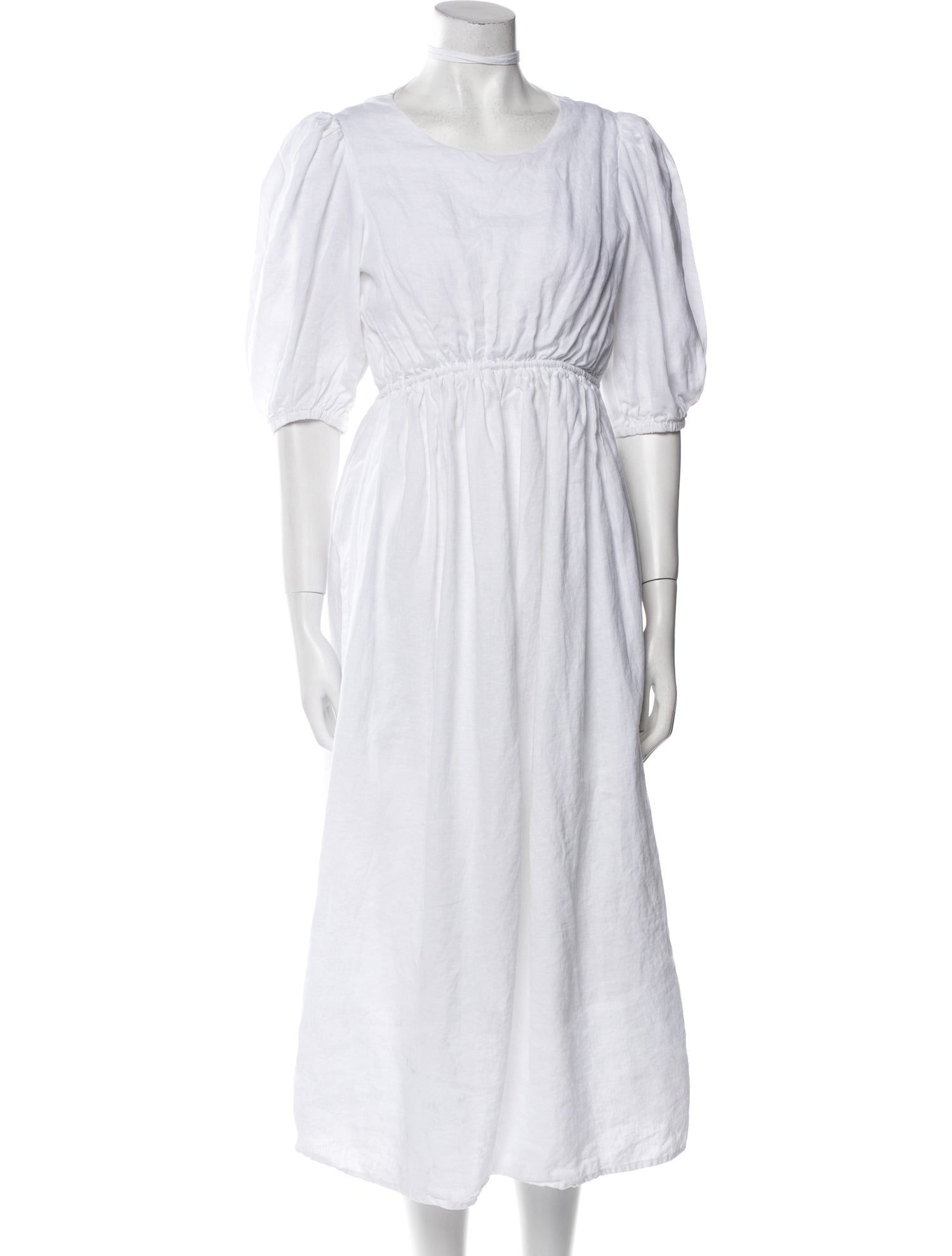 Dissh Linen Long Dress - White Dresses, Clothing - WDHIS23686 | The ...