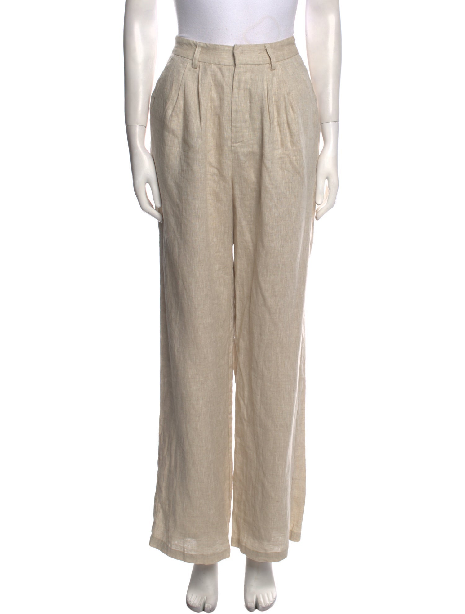 Dissh Linen Straight Leg Pants - Neutrals, 12.25" Rise Pants, Clothing ...