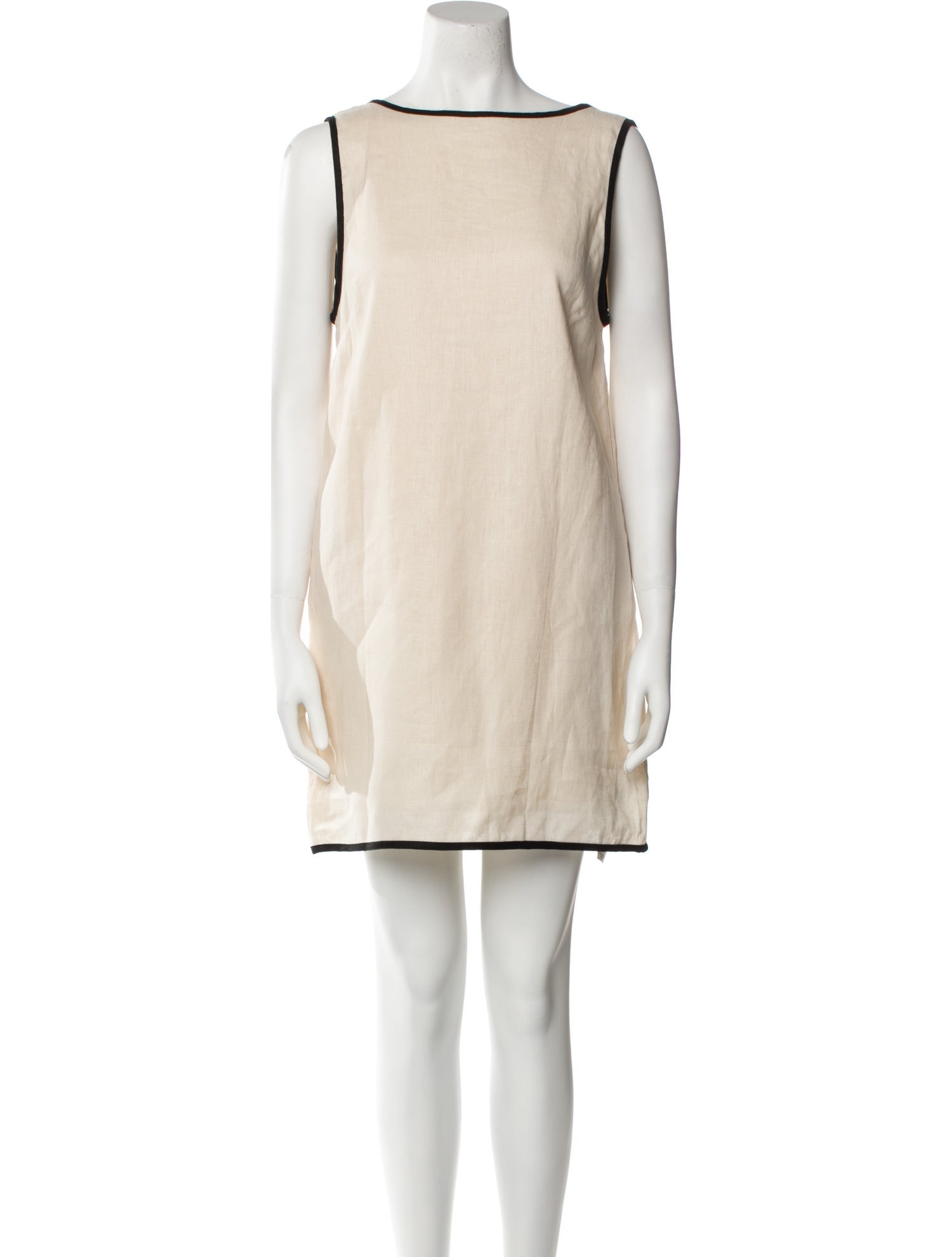 Celine Crew Neck Mini Dress - Neutrals Dresses, Clothing - CEL296949 ...