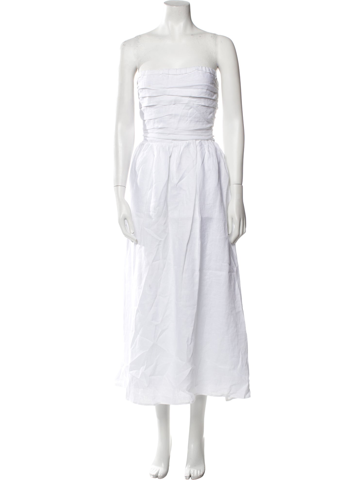 Dissh Linen Midi Length Dress - White Dresses, Clothing - WDHIS26544 ...