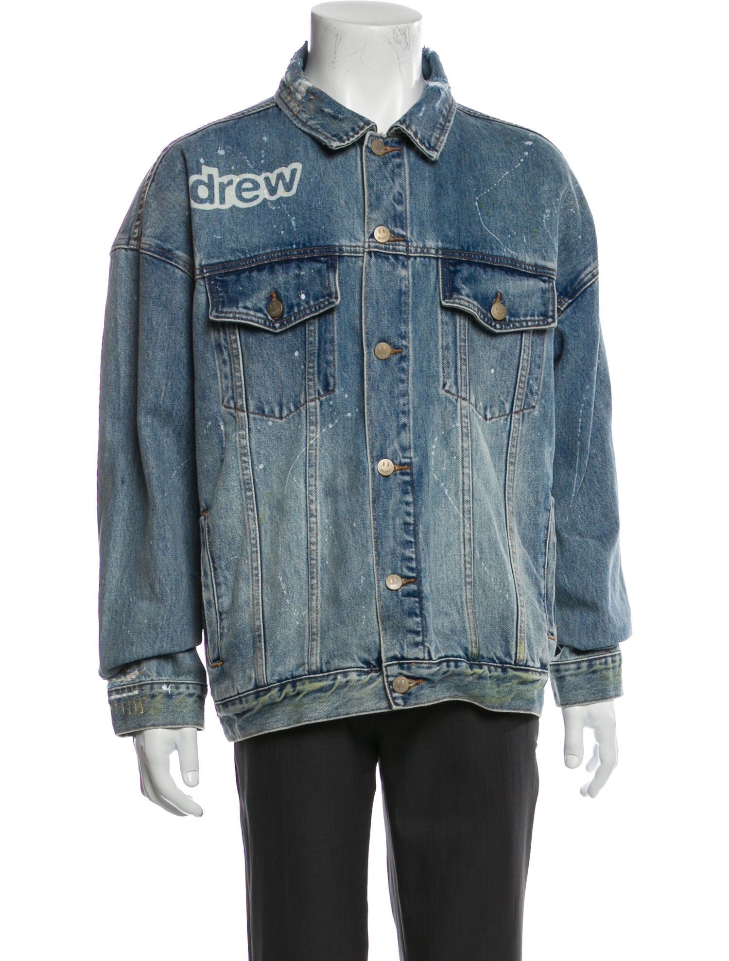 Drew House Graphic Print Denim Jacket - Blue Outerwear, Clothing ...