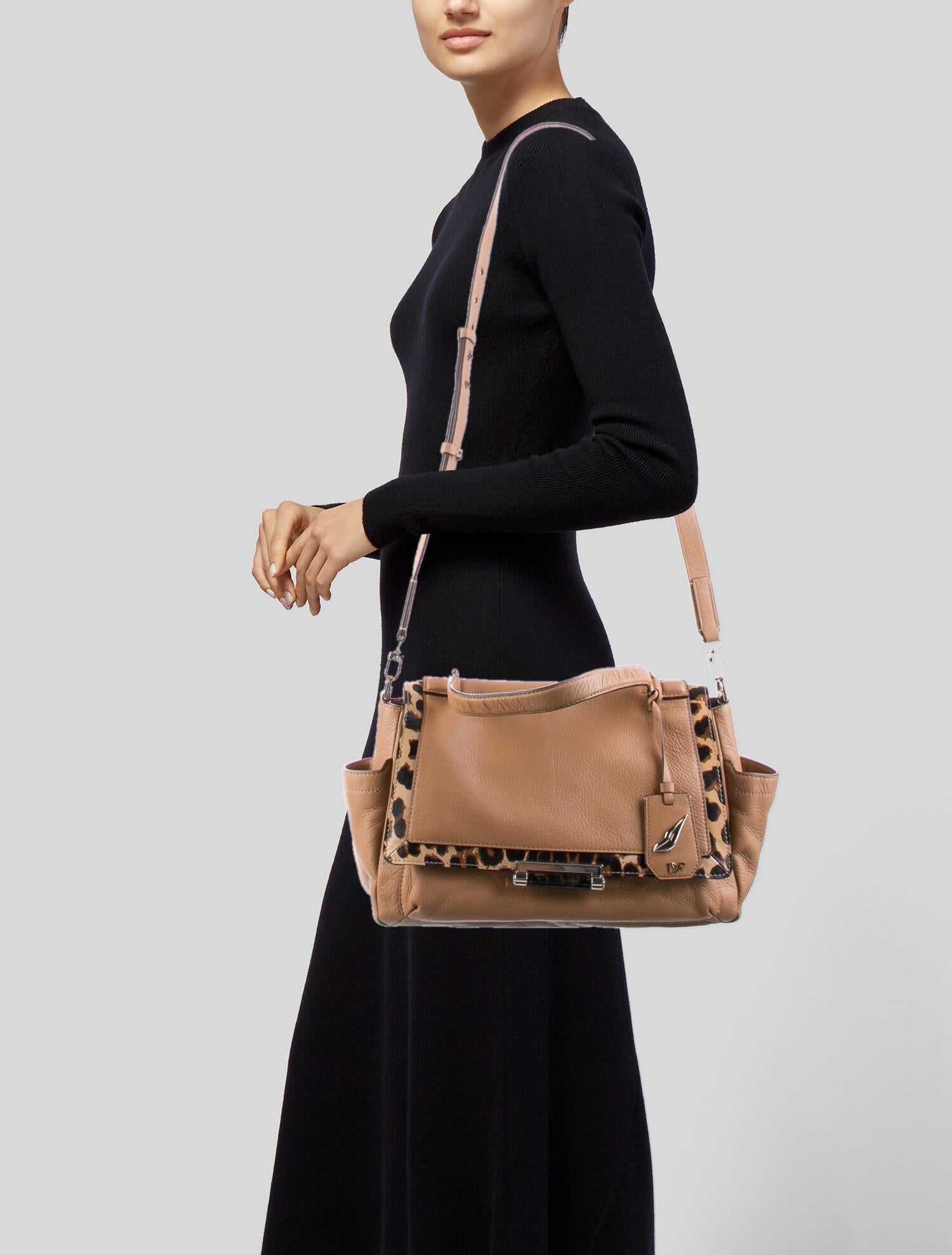 Diane von Furstenberg Ostrich Shoulder Bag - Neutrals Shoulder Bags ...