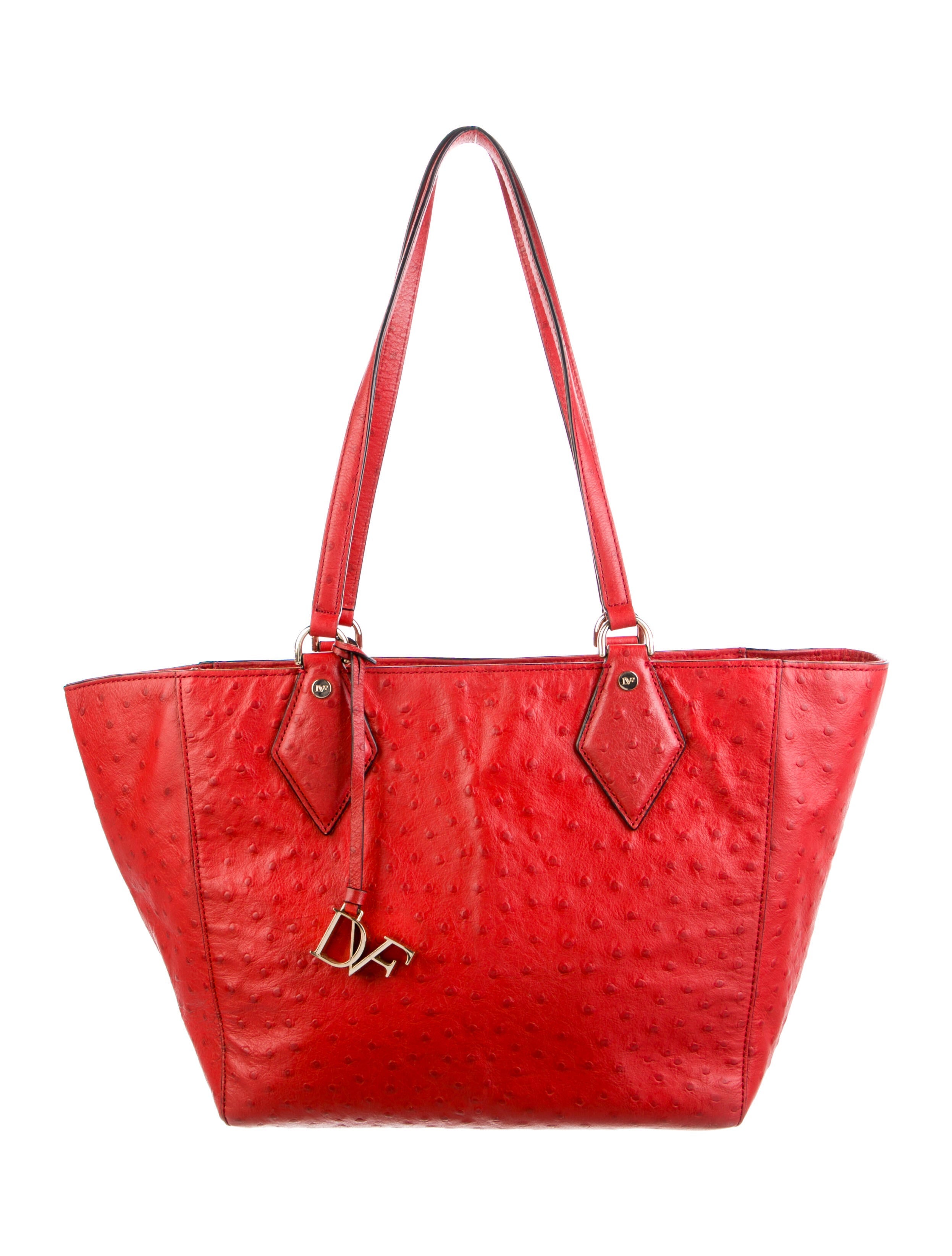 Diane von Furstenberg Embossed Leather Tote Bag - Red Totes, Handbags ...
