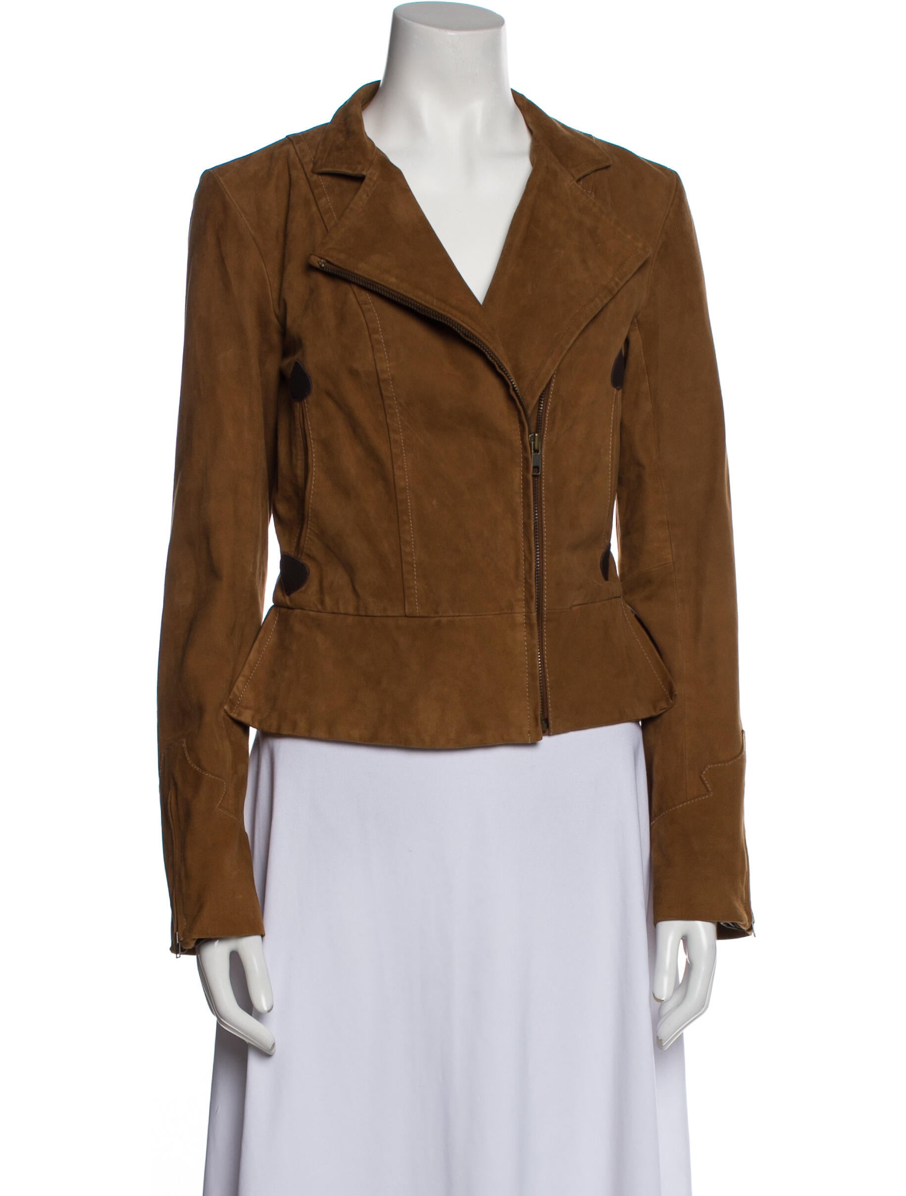 Diane von Furstenberg Leather Biker Jacket - Brown Jackets, Clothing ...