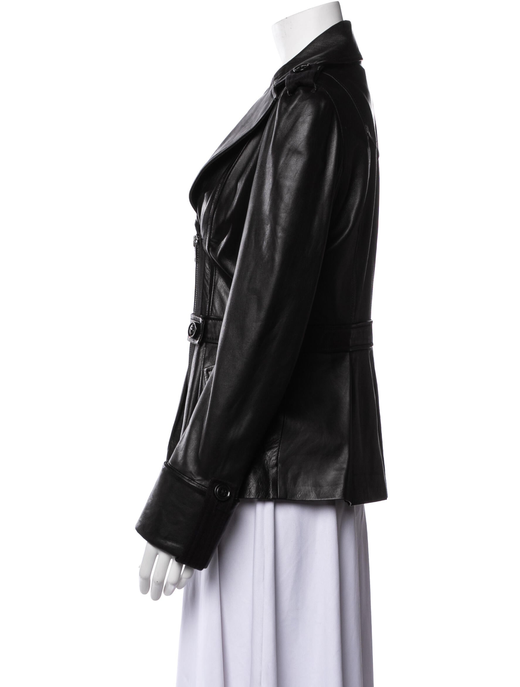 Diane von Furstenberg Leather Biker Jacket - Black Jackets, Clothing ...