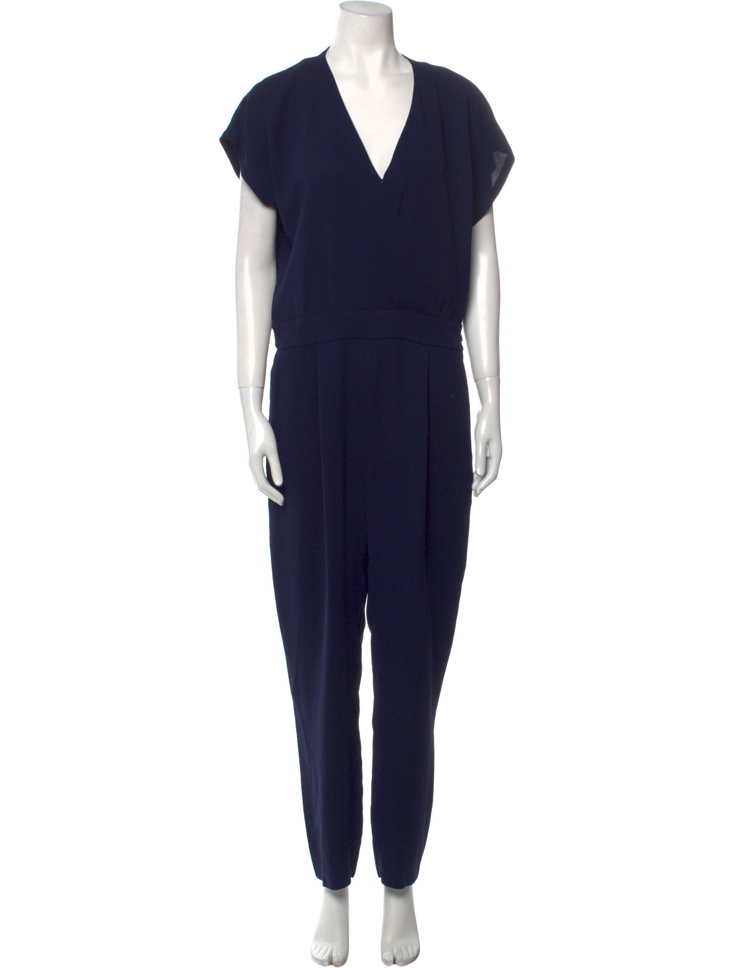 Diane von Furstenberg V-Neck Jumpsuit - Blue, 12" Rise Jumpsuits and ...