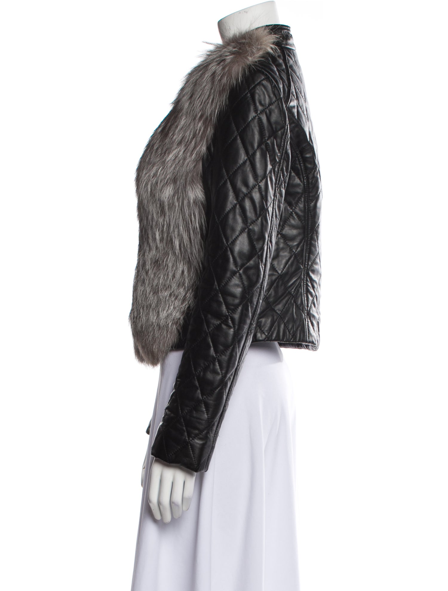 Balenciaga 2012 Lamb Leather Fur Jacket - Black Jackets, Clothing ...