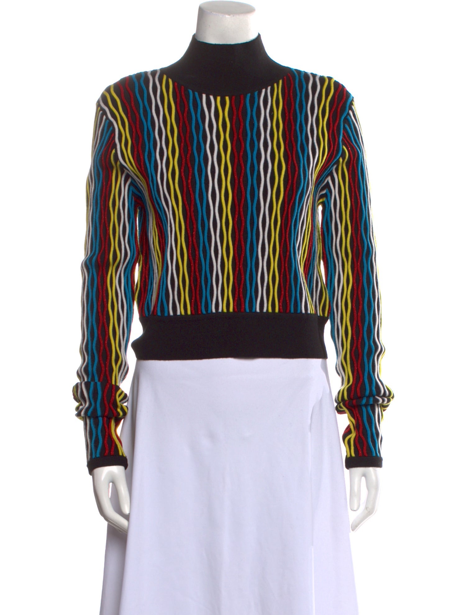 Diane von Furstenberg Merino Wool Striped Sweater - Black Knitwear ...