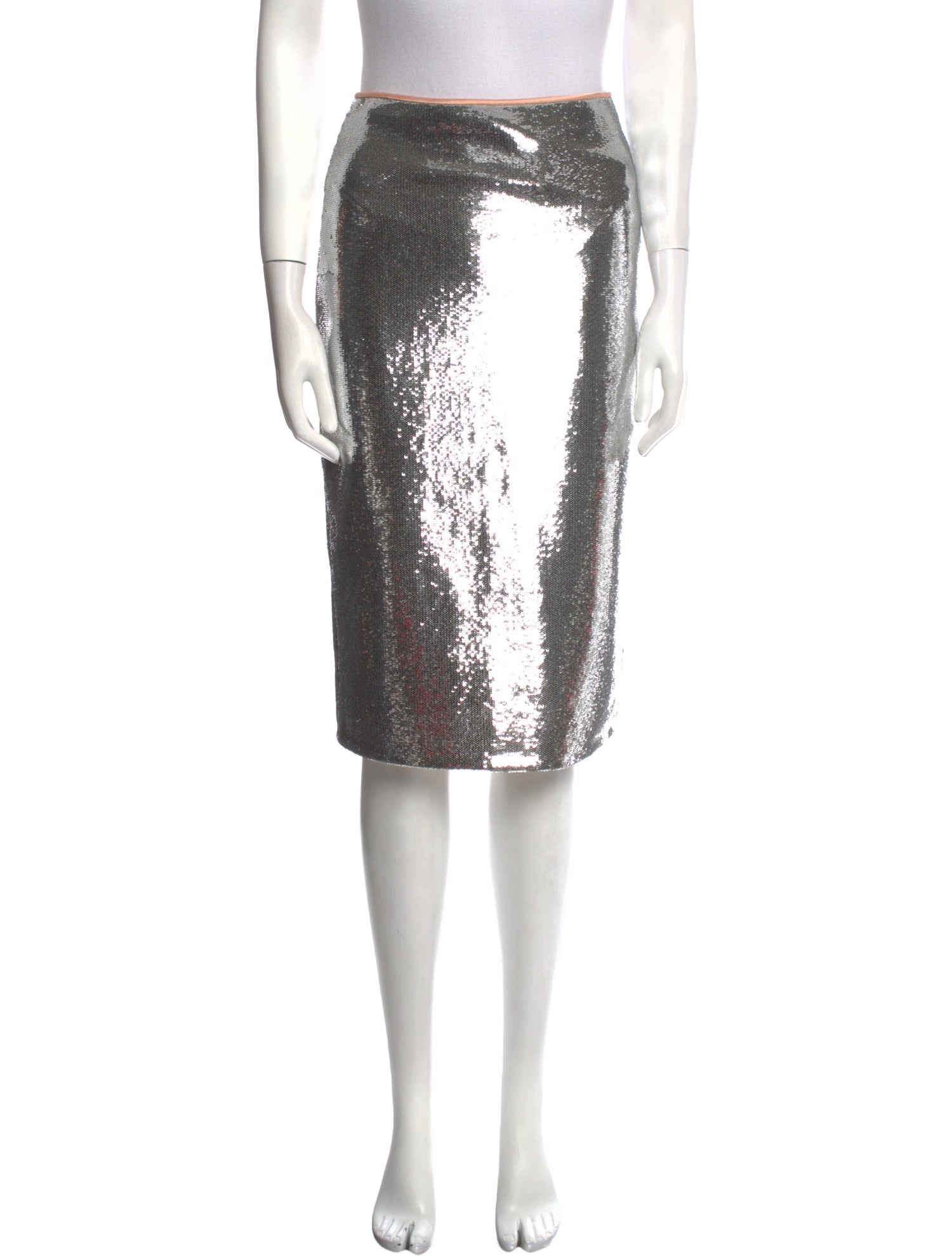 Diane von Furstenberg Sequin Embellishments Knee-Length Skirt - Silver ...