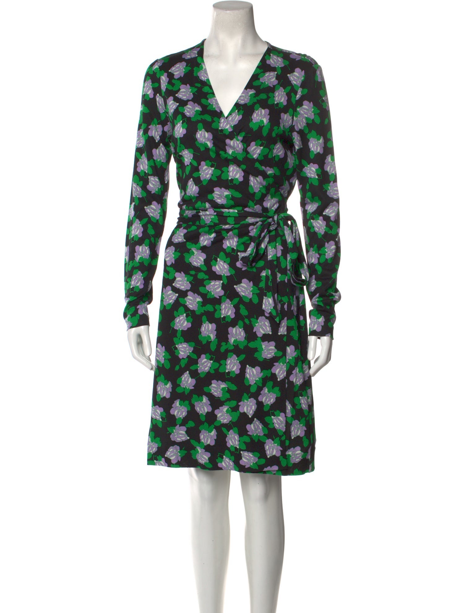 Diane von Furstenberg Floral Print Midi Length Dress w/ Tags - Blue ...