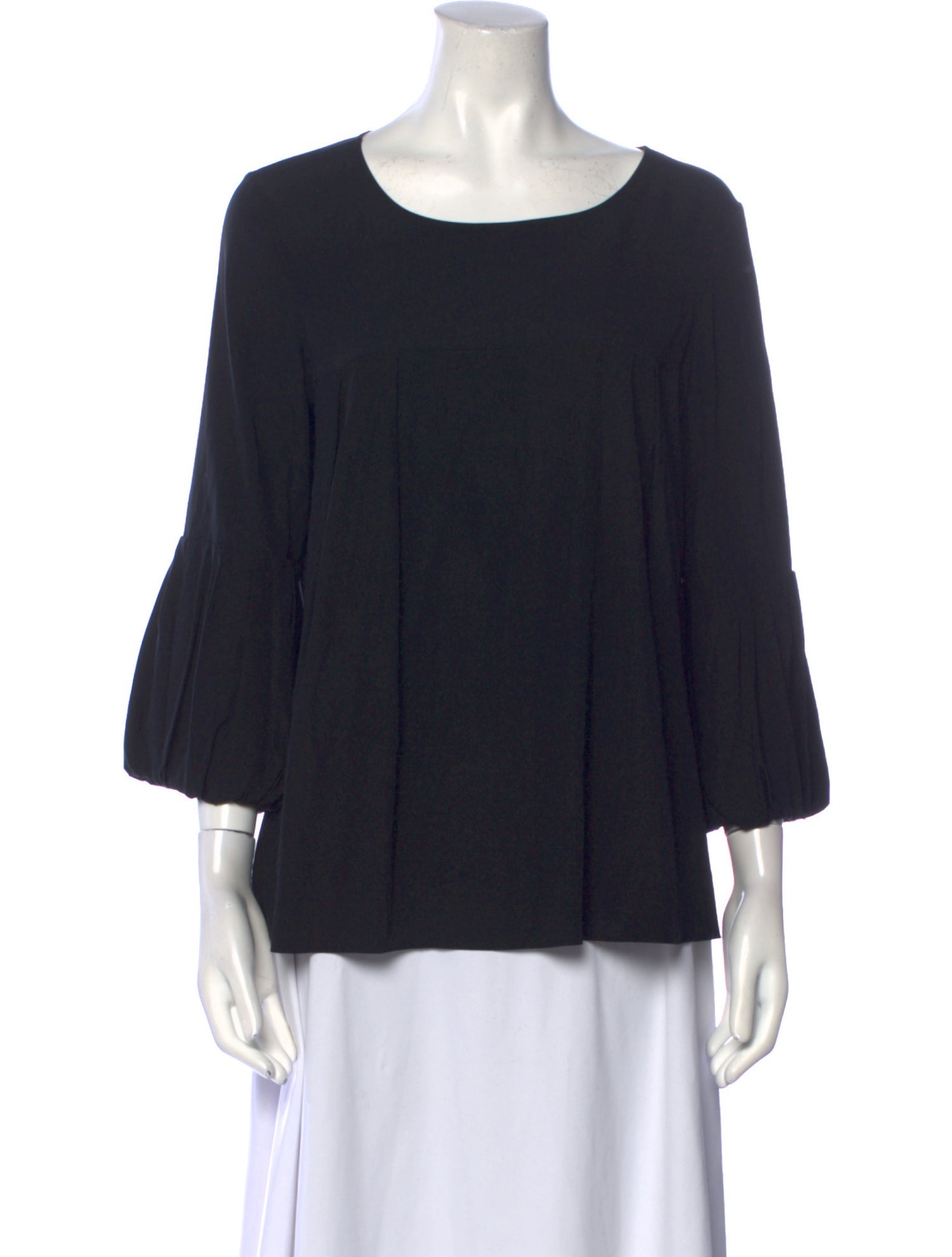 Carolina Herrera Virgin Wool Bateau Neckline Top - Black Tops, Clothing ...